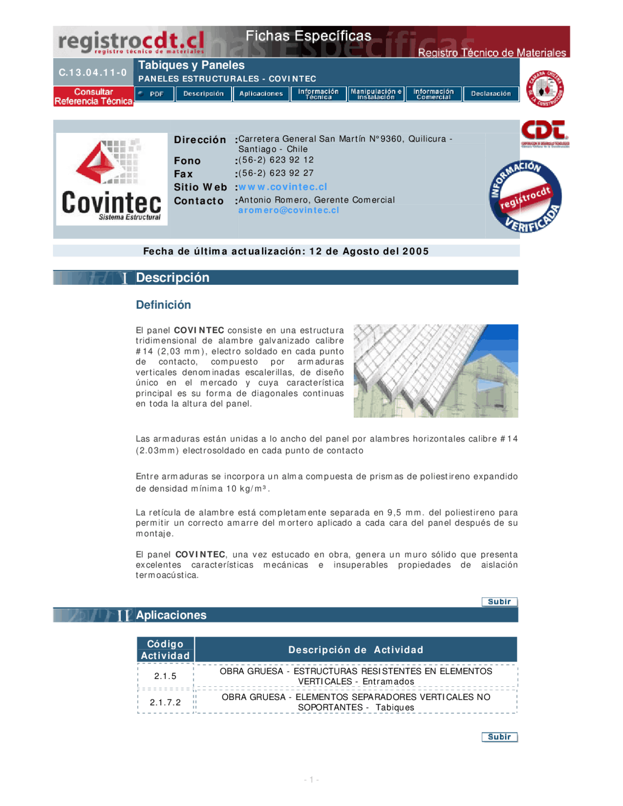 COVINTEC Paneles estructurales - Docsity