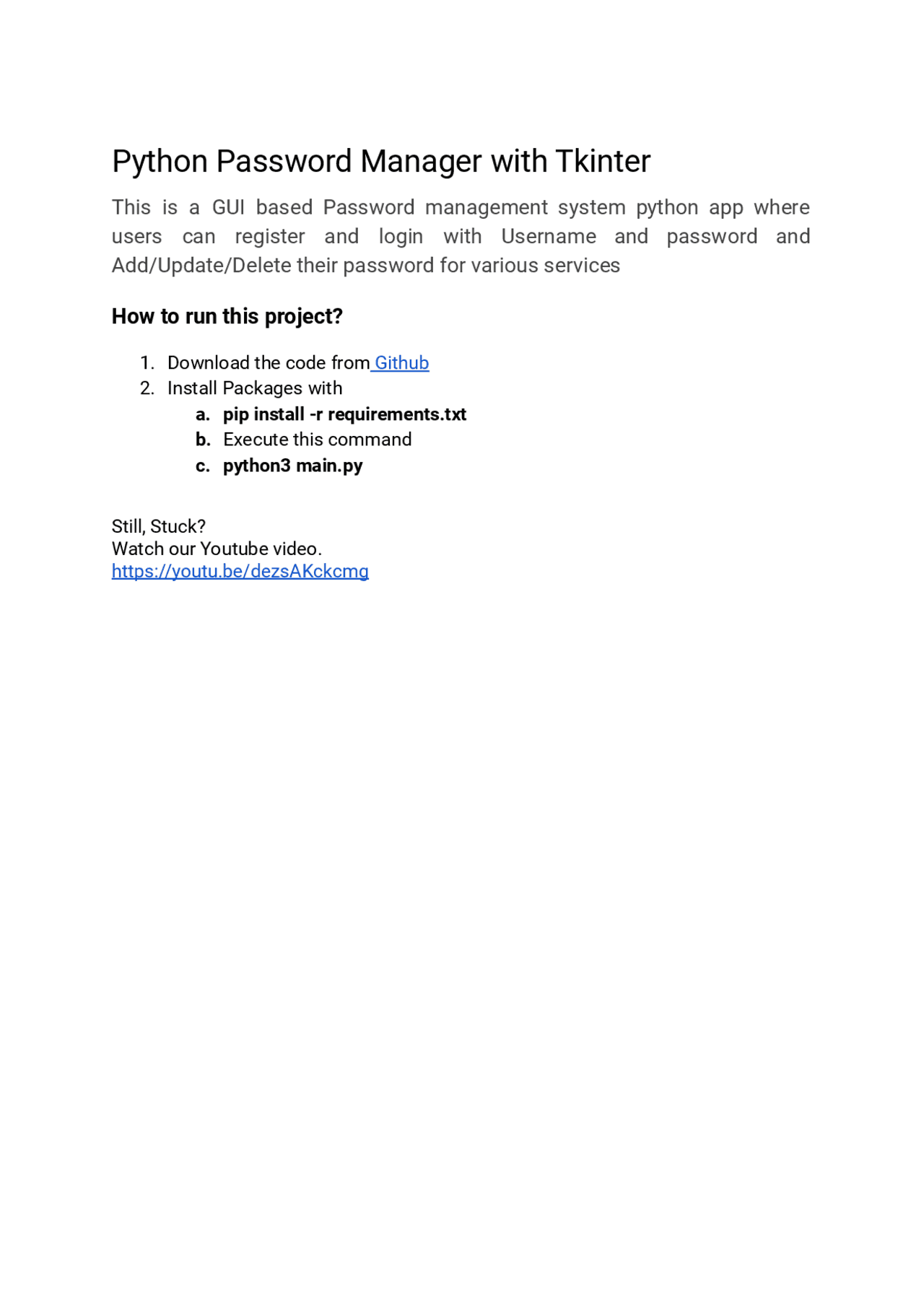 Python Password Manager With Tkinter Docsity