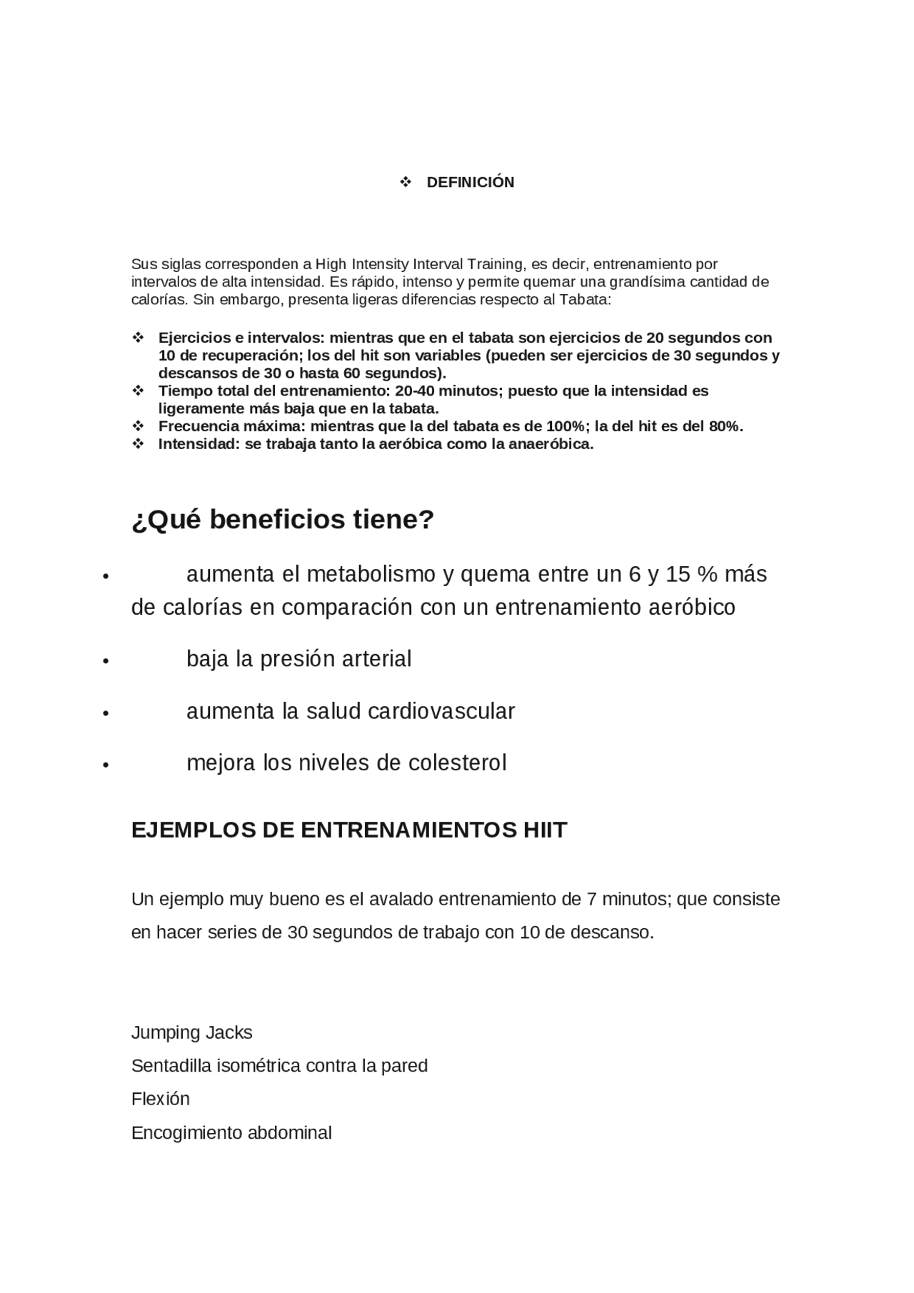 Hiit Apuntes De Educación Física Docsity