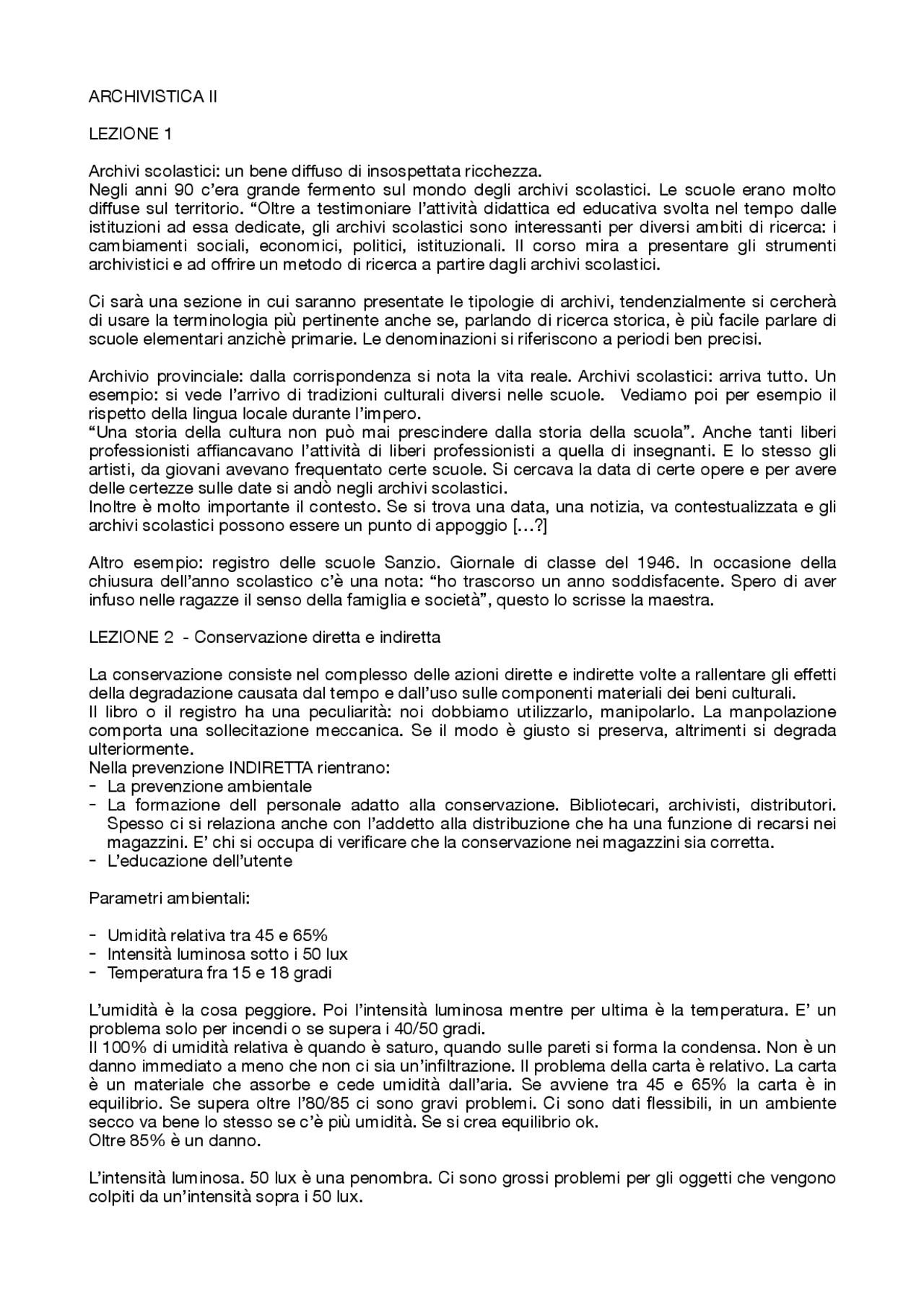 Lezioni Di Archivistica Profssa Arcaini Univrunitn Docsity
