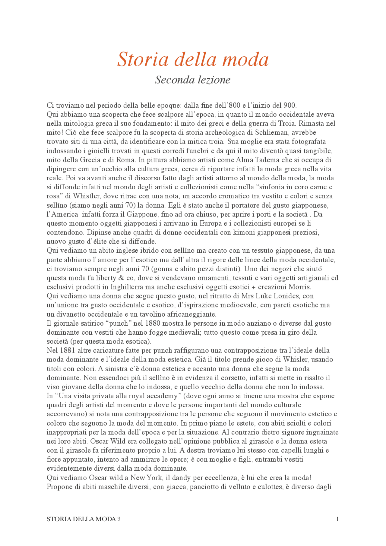 Storia Della Moda Seconda Lezione Docsity