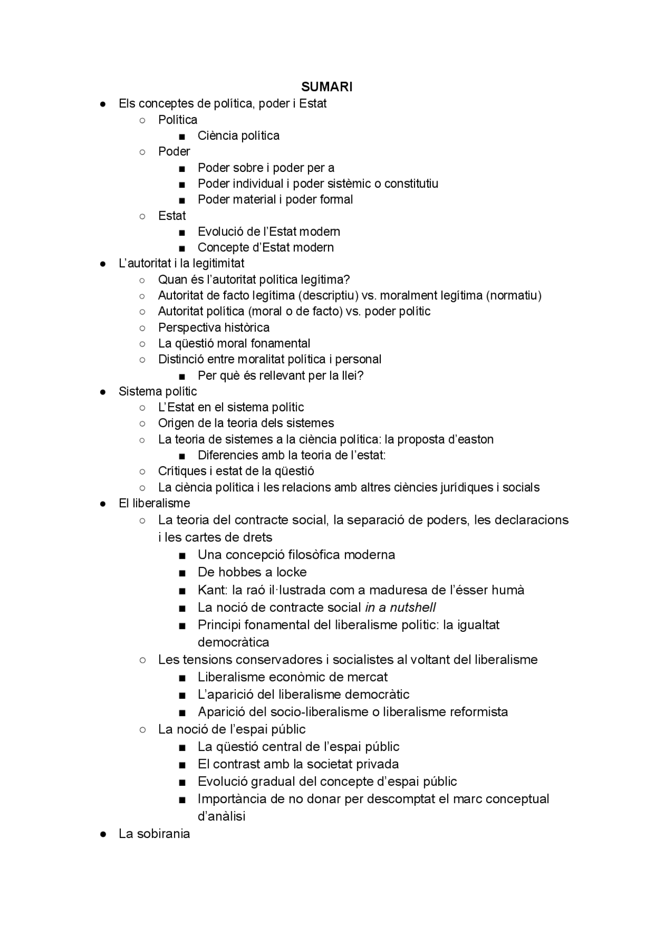 Apunts De Ciència Política Docsity
