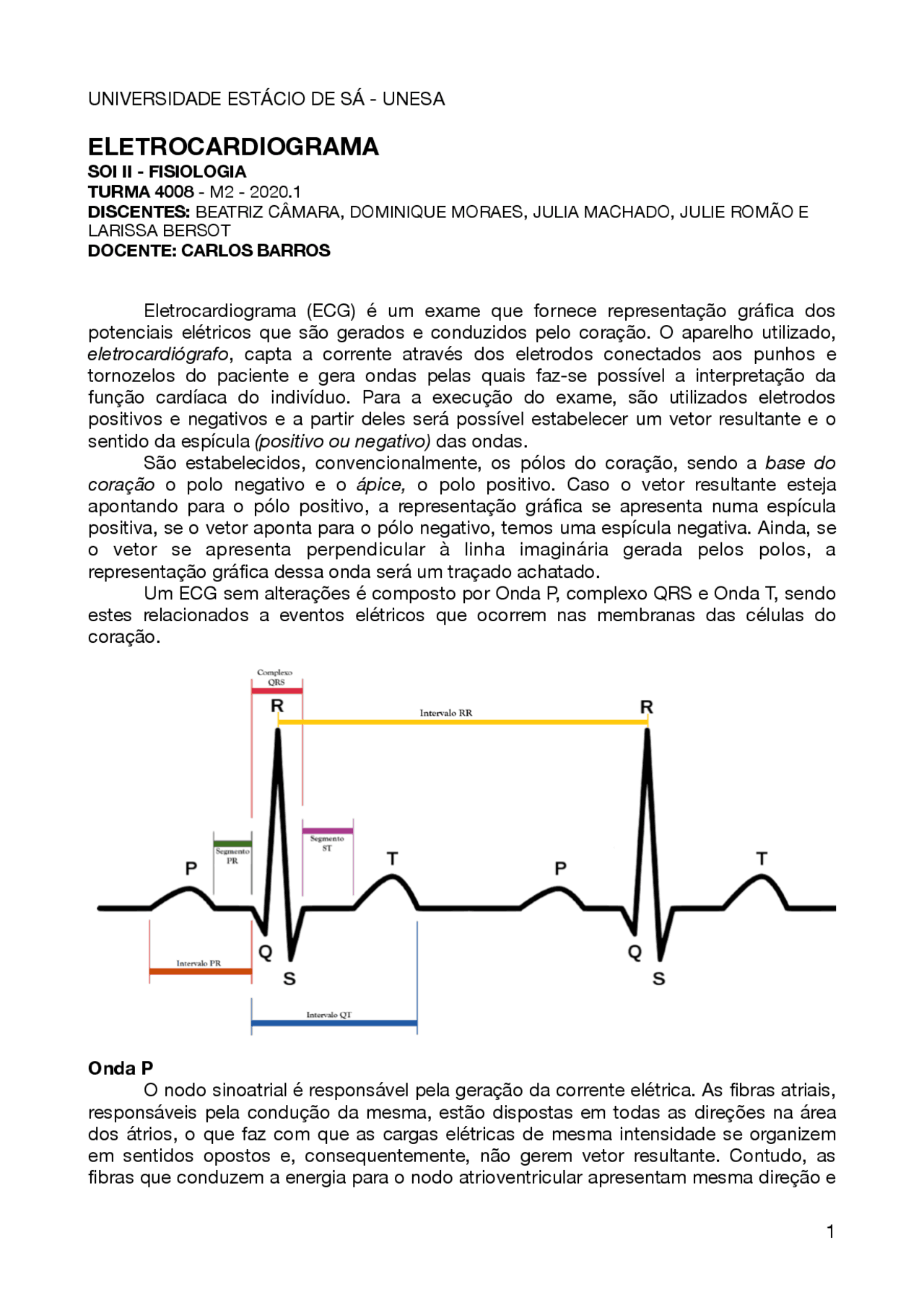 Resumo de ECG - M2 Medicina 2020 - Docsity