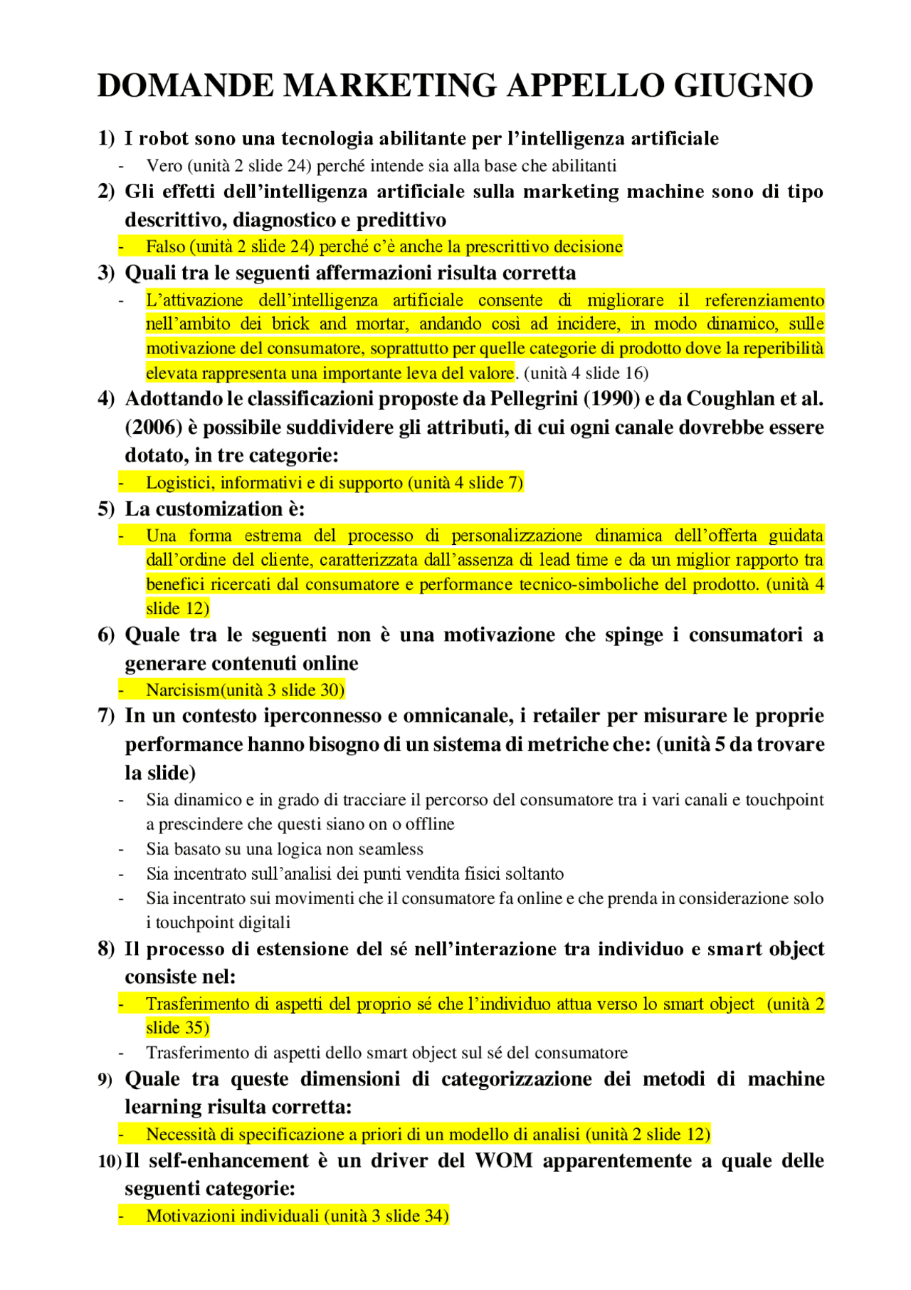 Domande Appello Di Giugno 2021 Docsity
