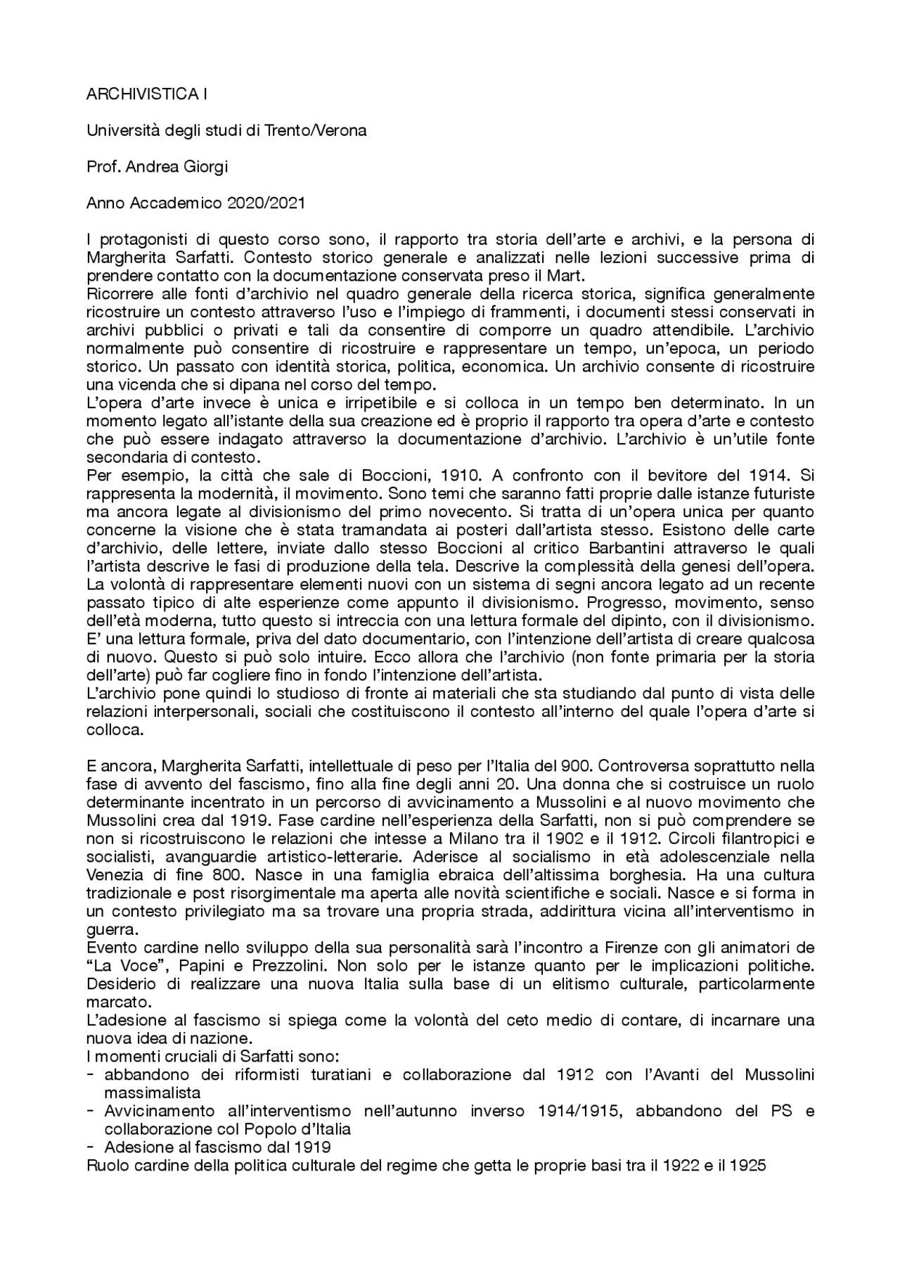Lezioni Di Archivistica Lm Prof Giorgi Univrunitn Docsity