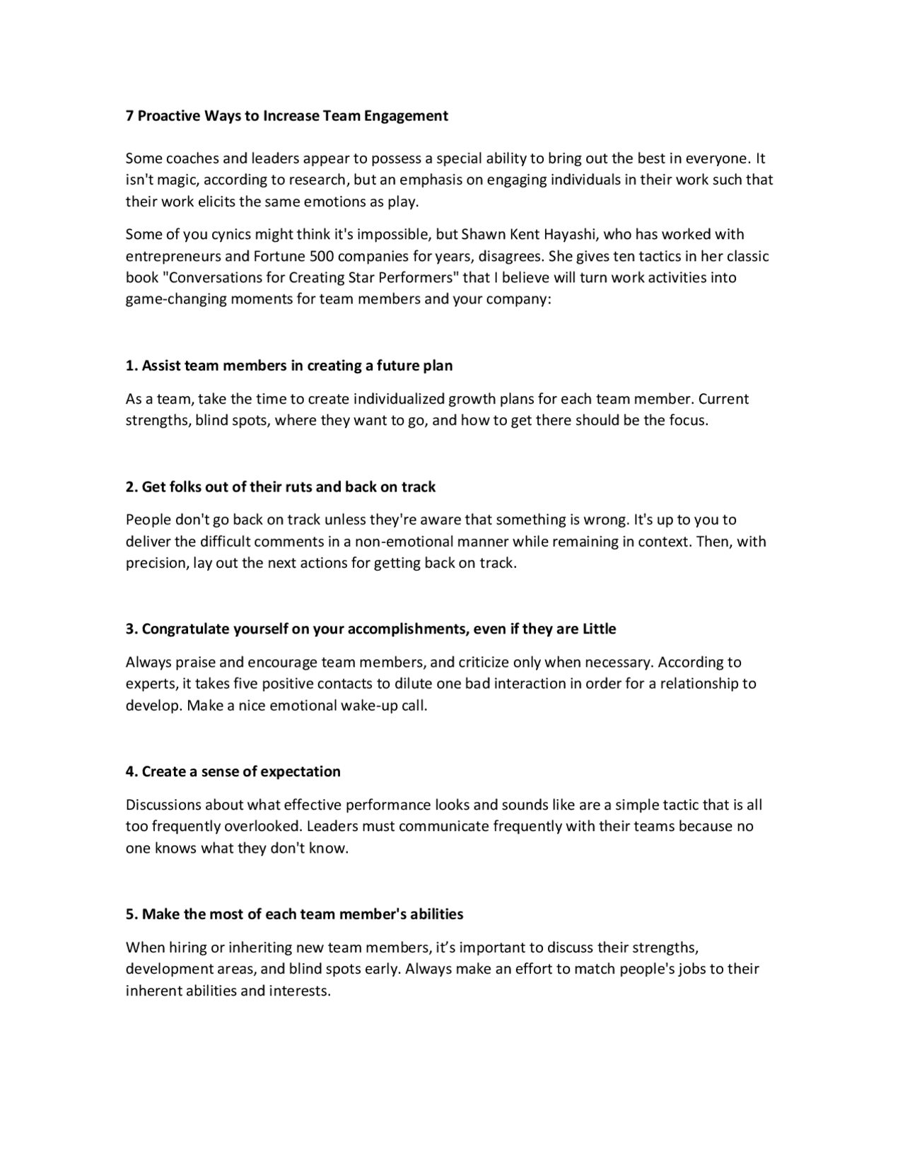 7 Proactive Ways to Increase Team Engagement - Docsity