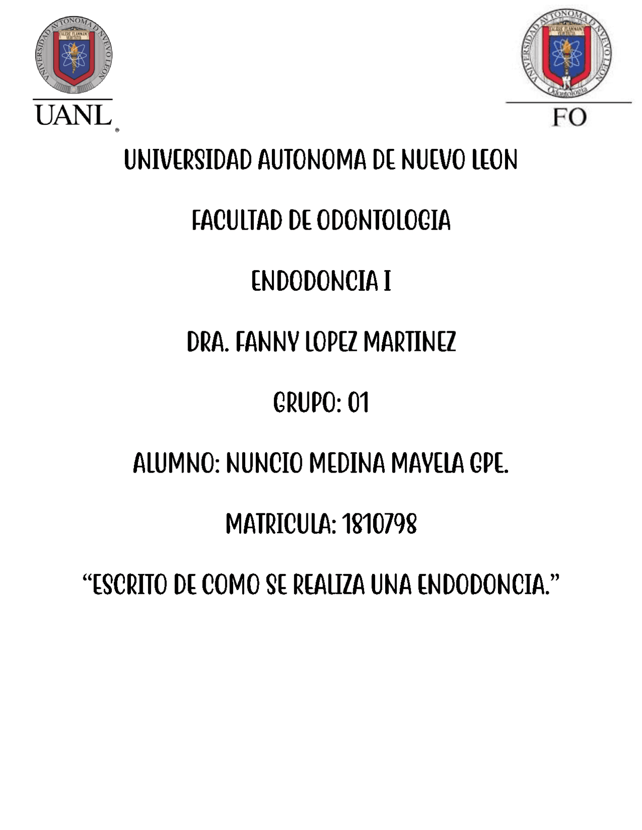 Como Realizar Una Endodoncia Docsity