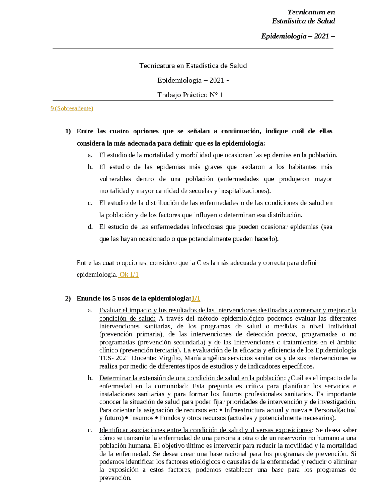 Epidemiologia Ejercicios Ejercicios De Epidemiología Docsity