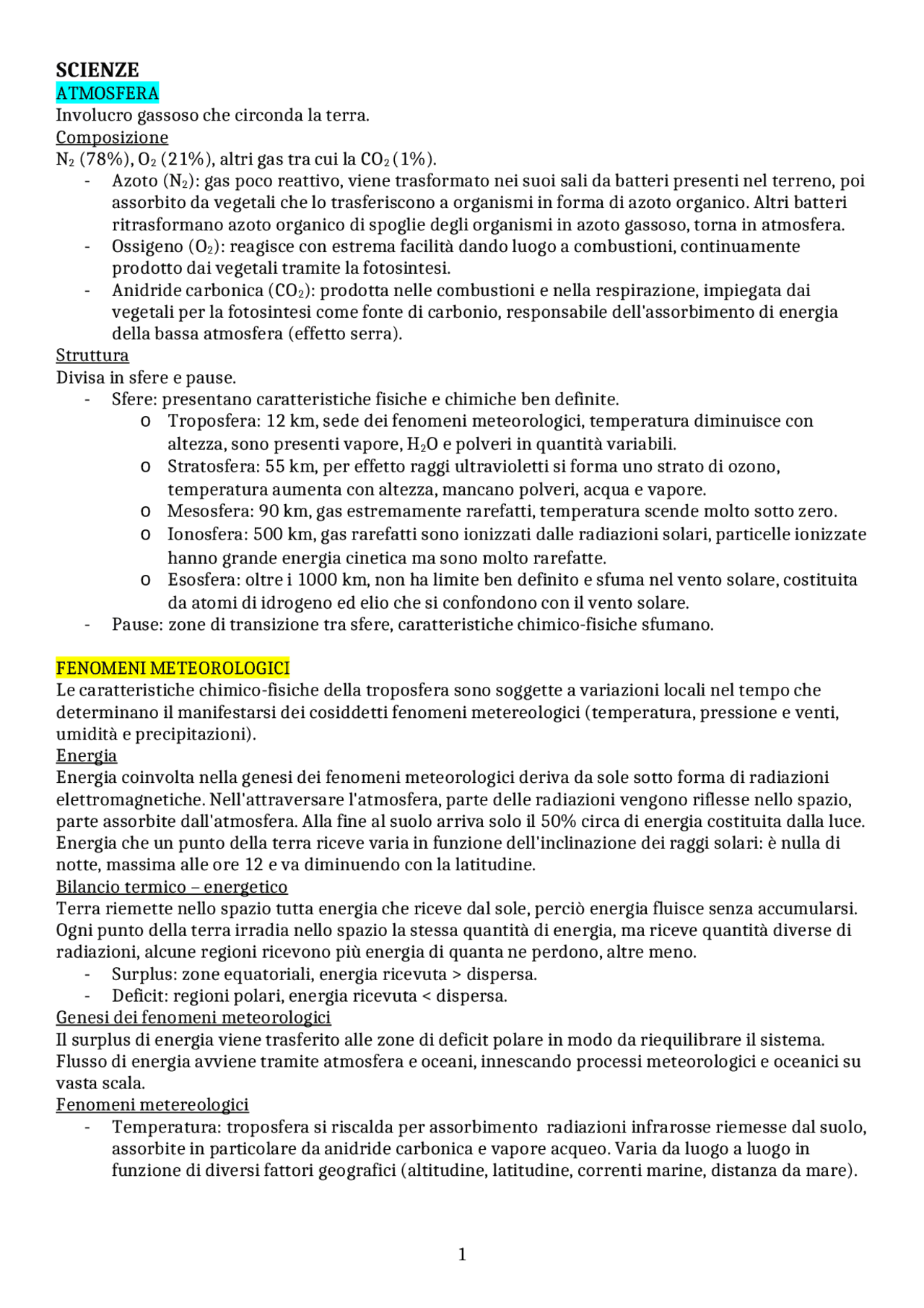 Riassunti Sul Programma Di 5 Superiore Di Scienze Docsity