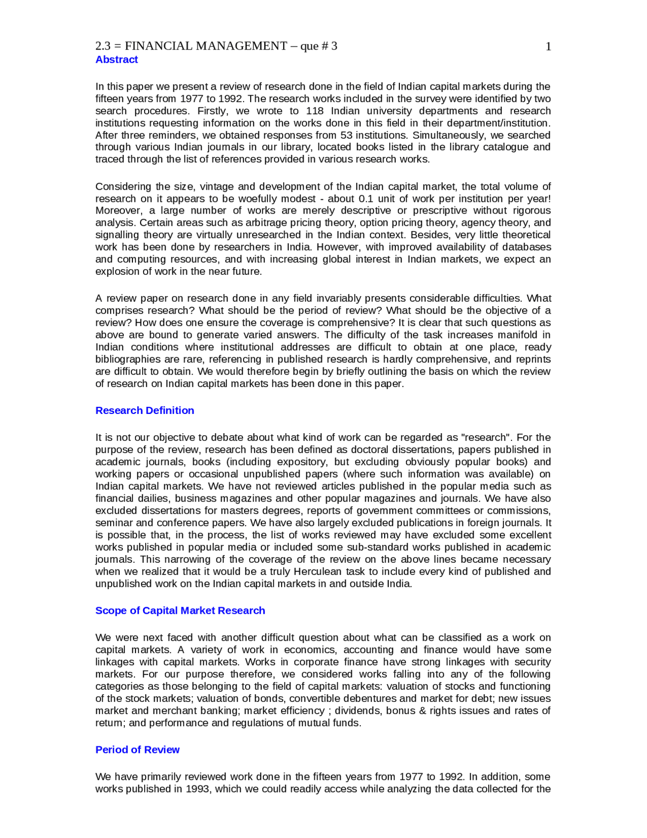 Review of Research in Indian Capital Markets: Volume and Quality Analysis, 1977-1992 | Essays ...