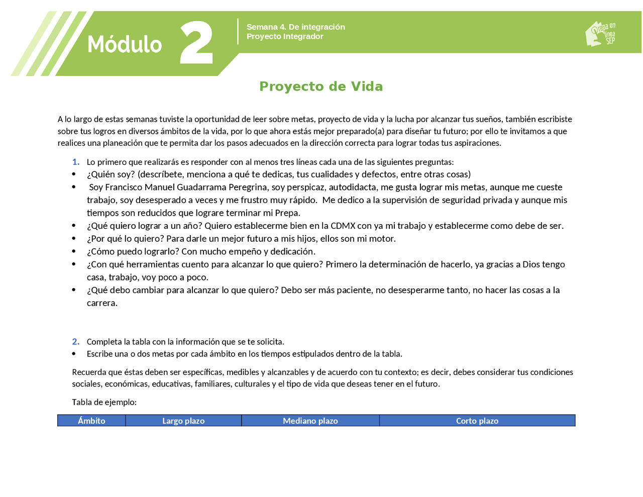MODULO 2 PROYECTO INTEGRADOR PREPA EN LINEA SEP | Guías, Proyectos, Investigaciones de ...