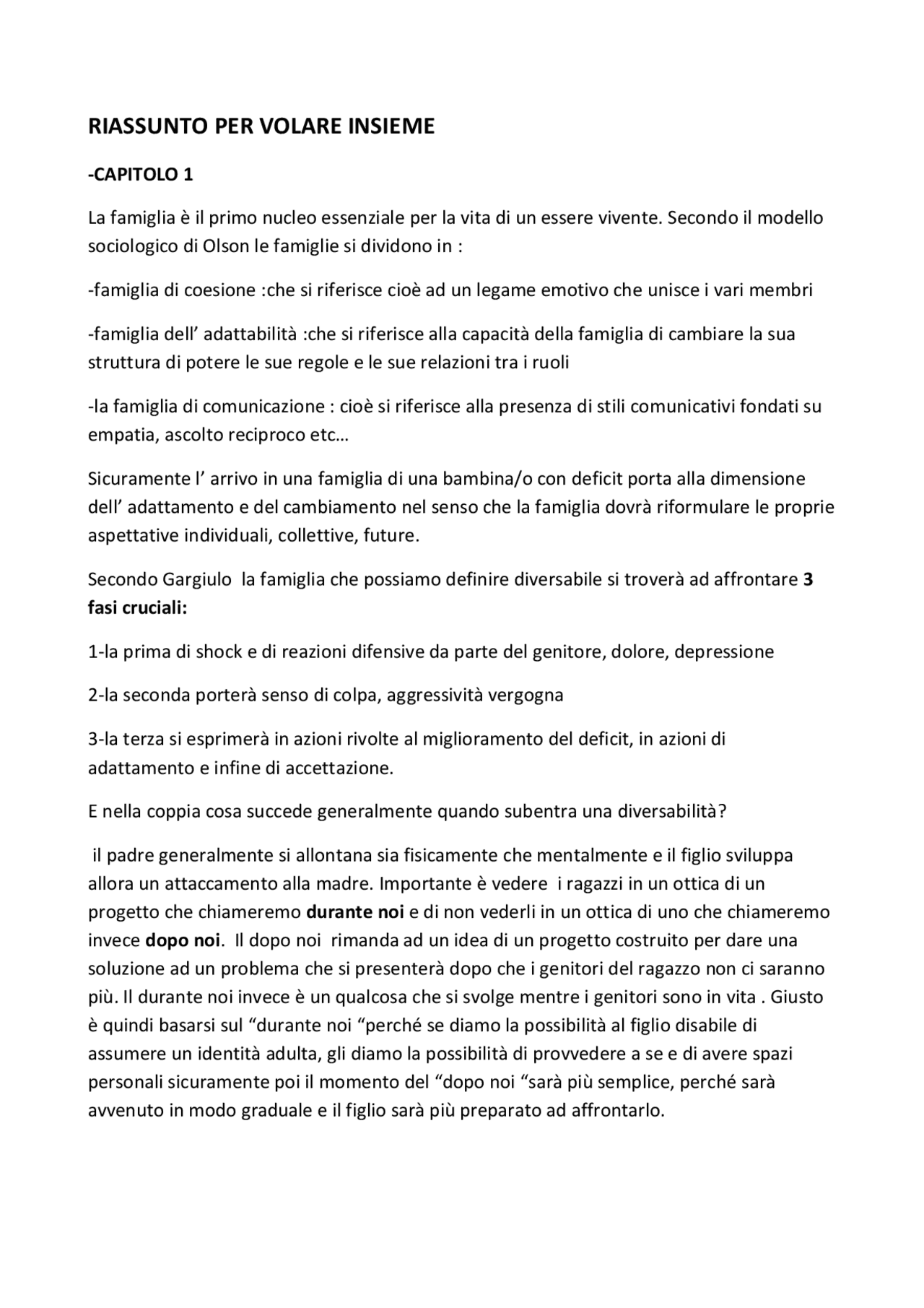 Riassunto Per Volare Insieme Summaries Of Pedagogy Docsity