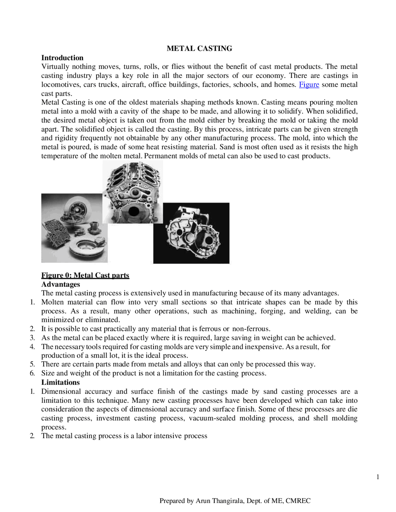 Production Technology Lecture Notes Production Engineering Docsity