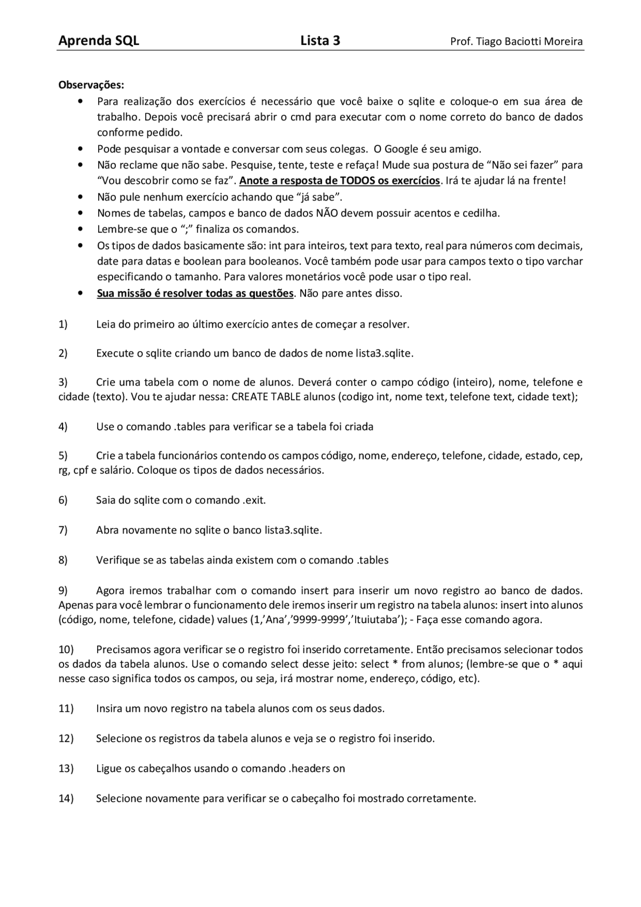 Sql server banco de dados para iniciantes - Docsity