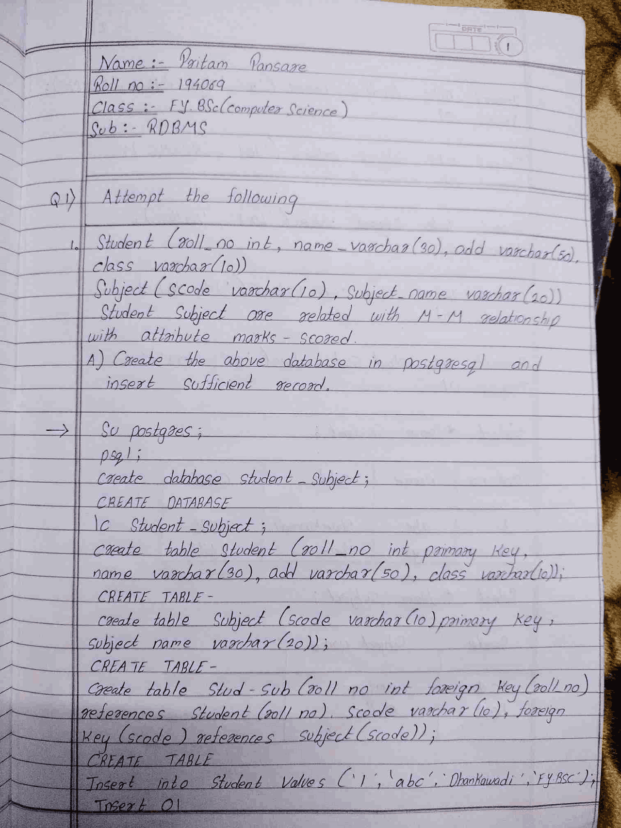 Puter Science Rdbms Notes Exams Relational Database Management