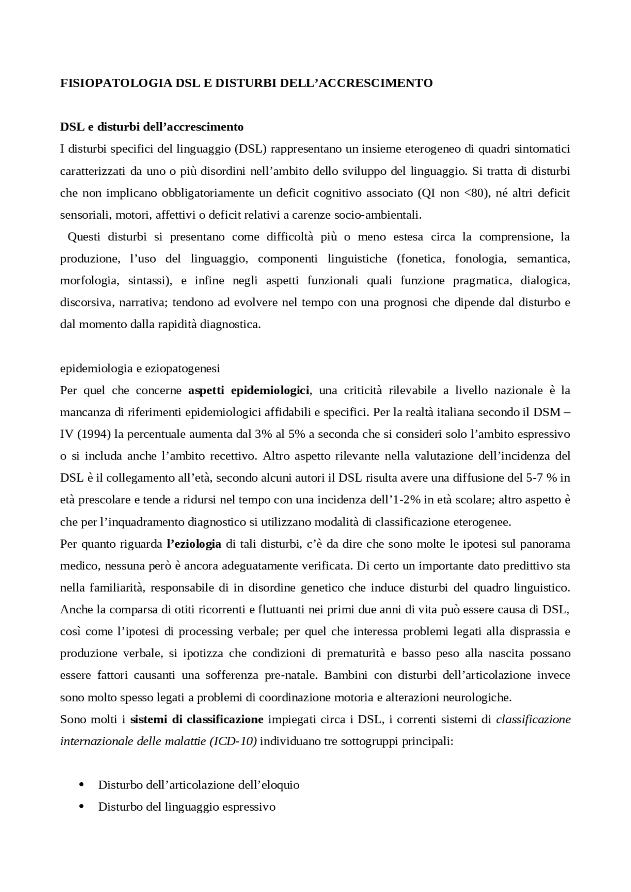 Disturbi Dellapprendimento Docsity