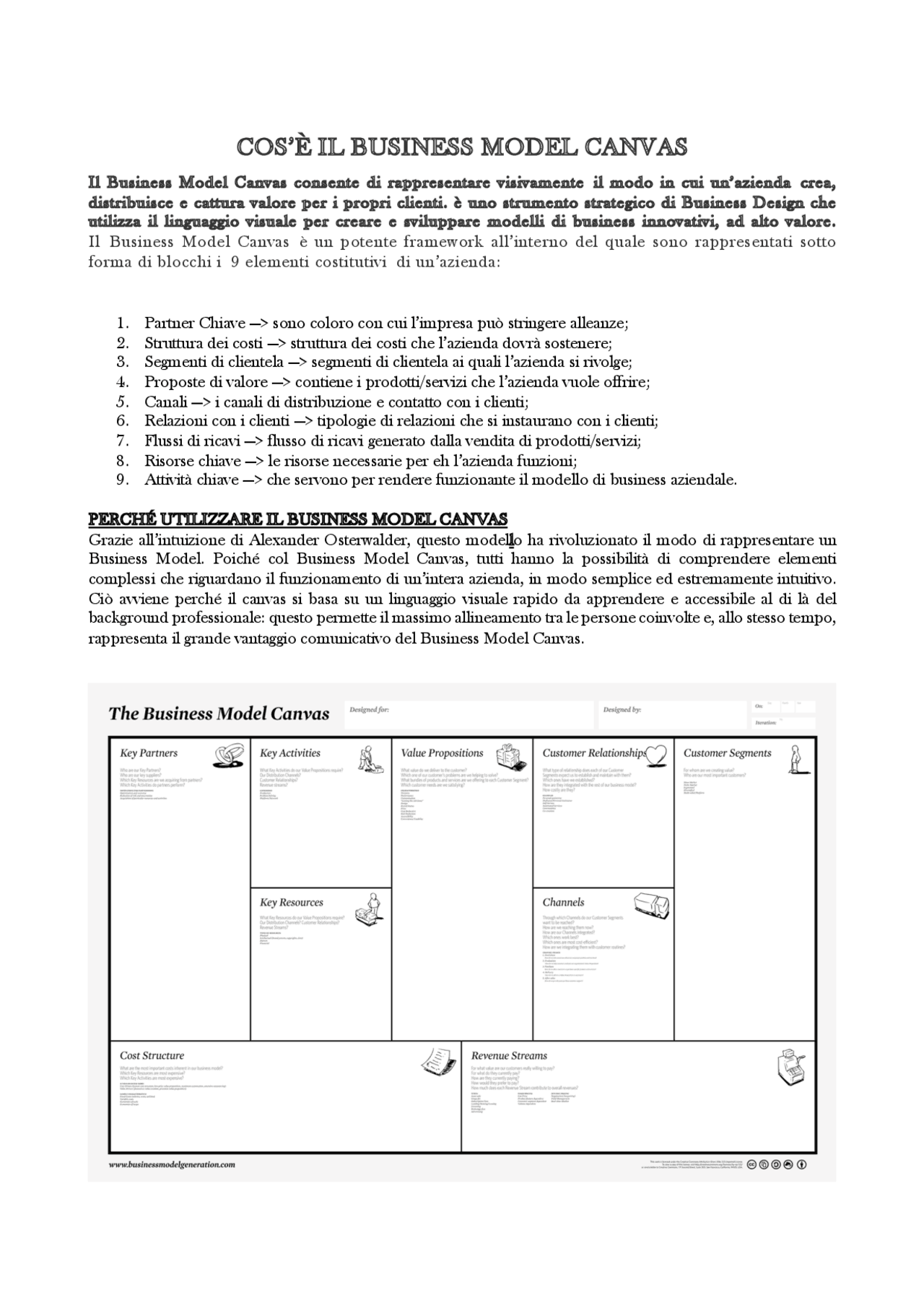 Matrice di Boston - Modello Canvas. Economia Aziendale - Docsity