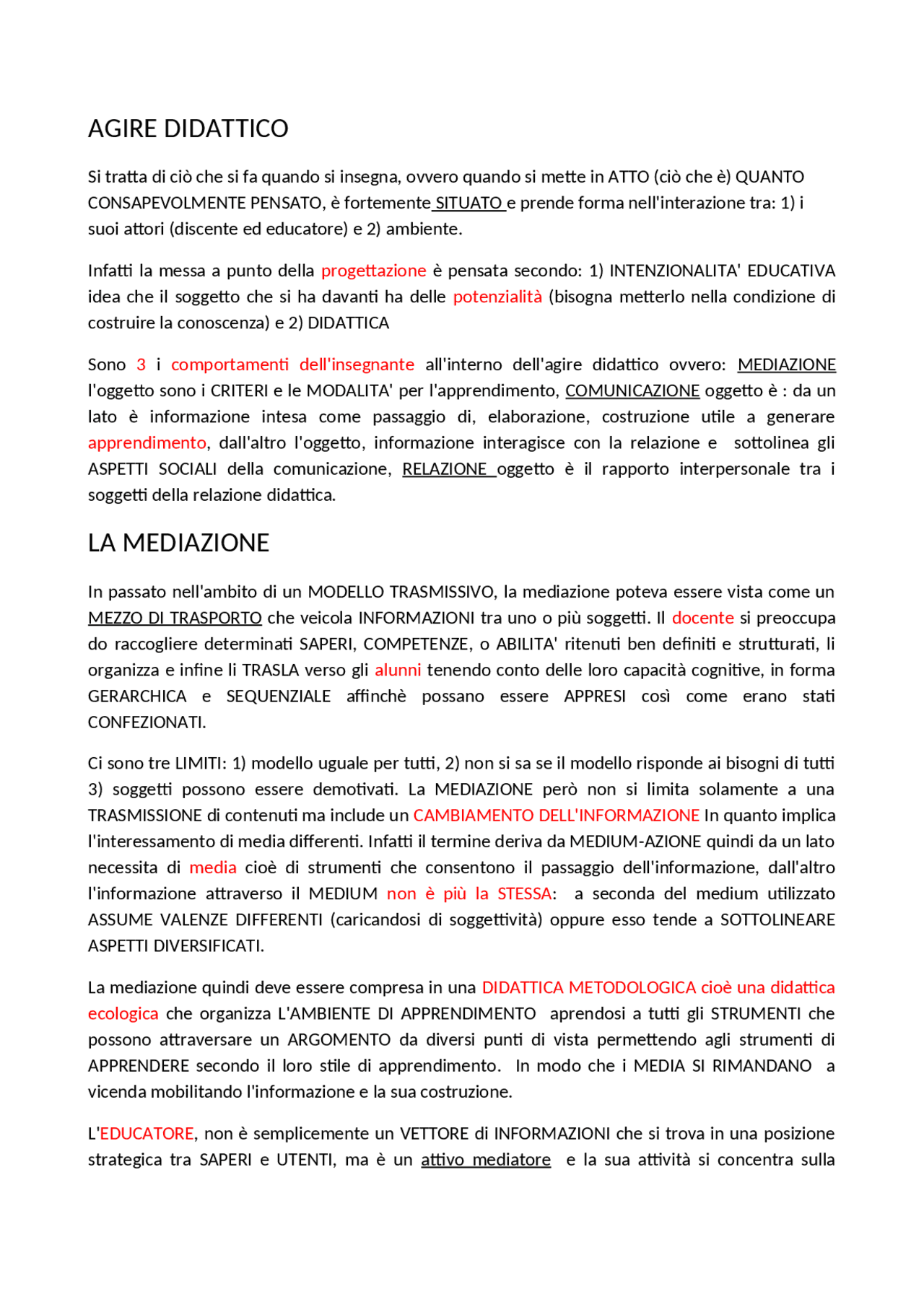 Cosa è Lagire Didattico Docsity
