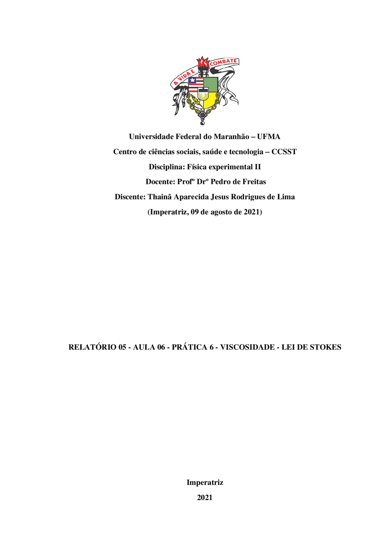 RelatÓrio Sobre Viscosidade Lei De Stokes Docsity