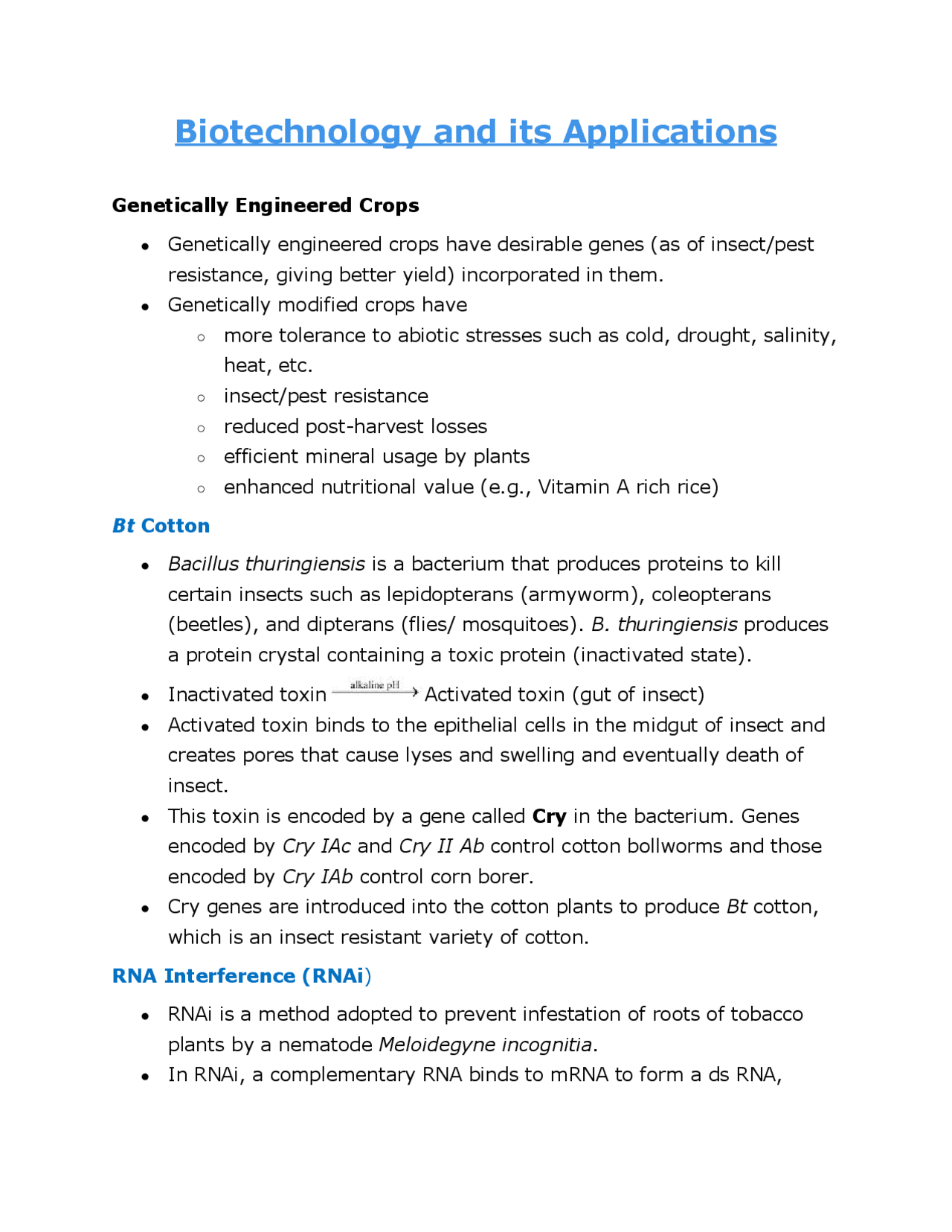 Biotechnology Basics Docsity