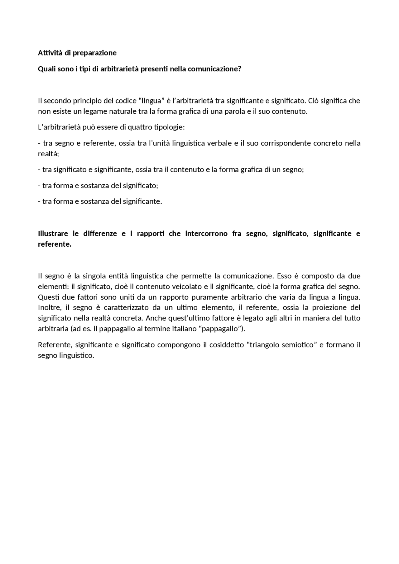 Esercizi Di Linguistica Generale Esercizi Di Linguistica Generale