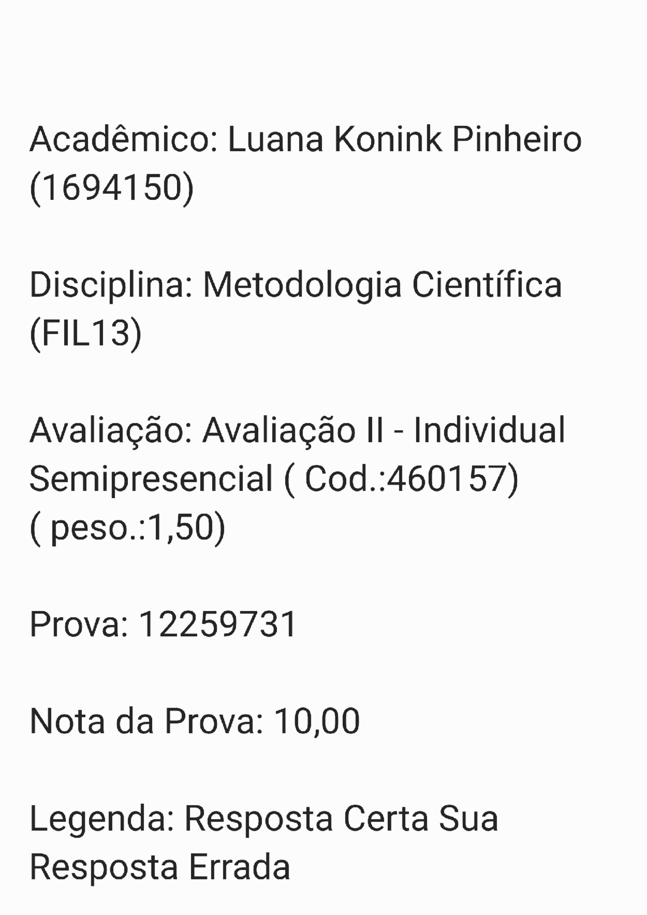 Simulado De Metodologia Científica Exercícios Metodologia Docsity