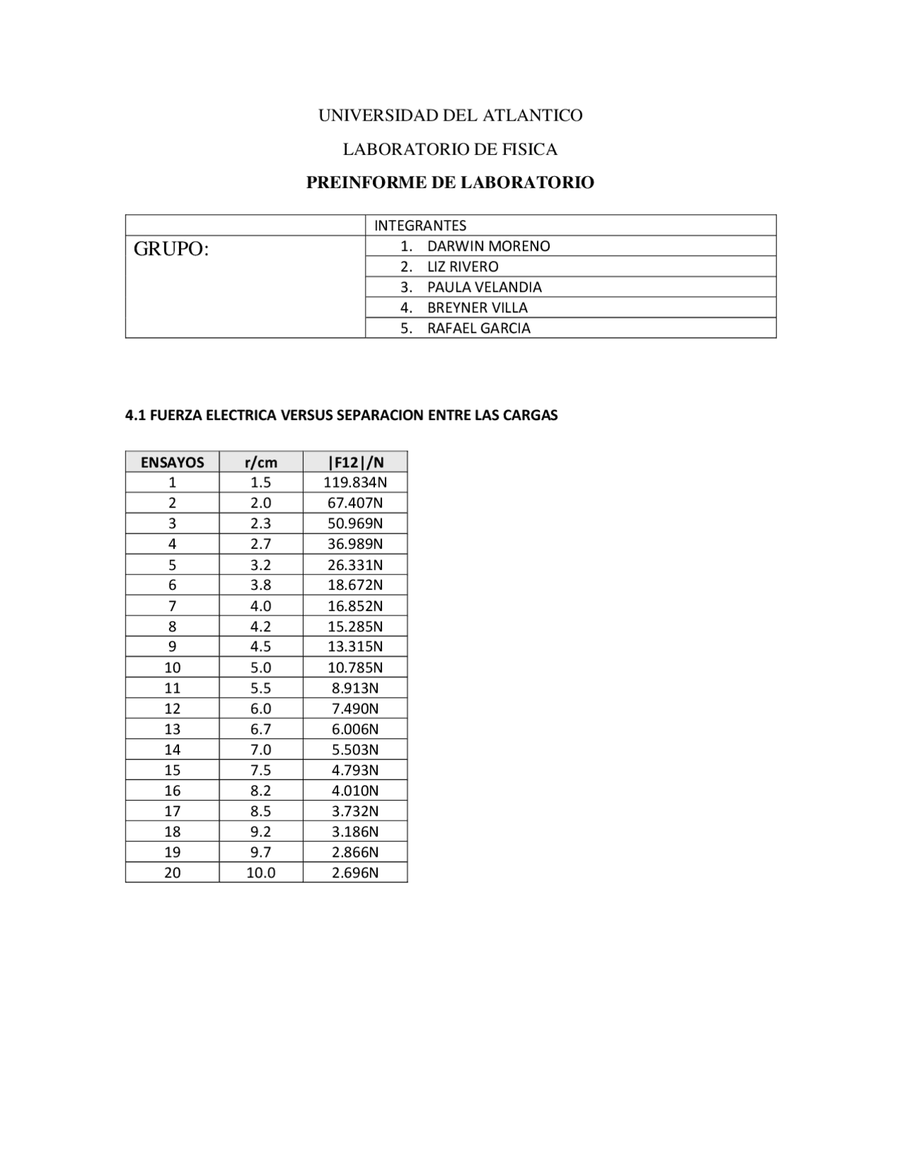 Electrostática Pre Informe 4 Exercises Of Physics Docsity