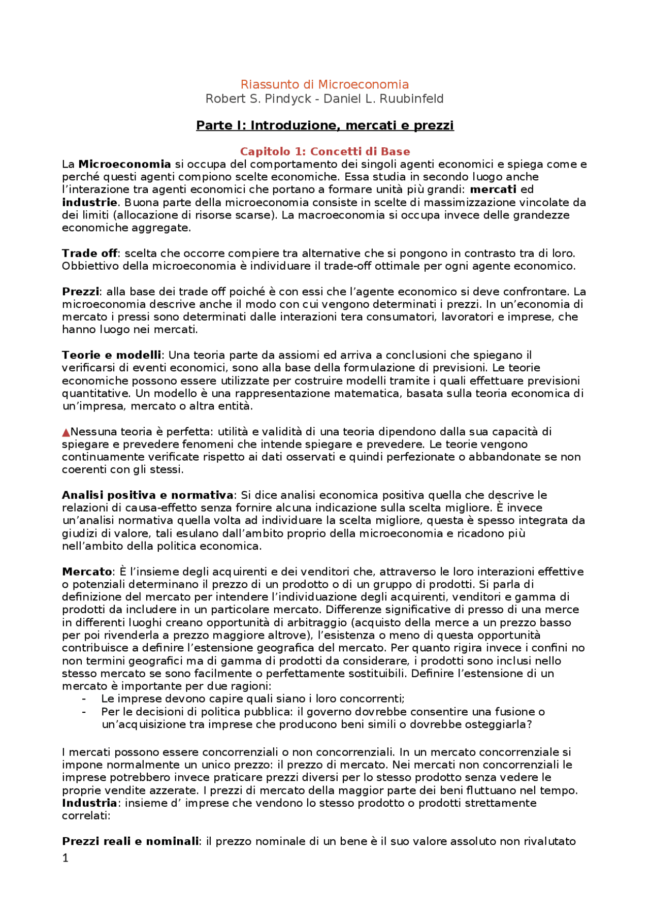 Riassunto Microeconomia Docsity