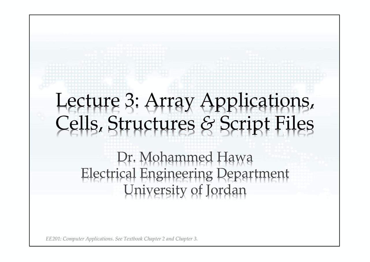 Arrays And Script Matlab Notes Docsity