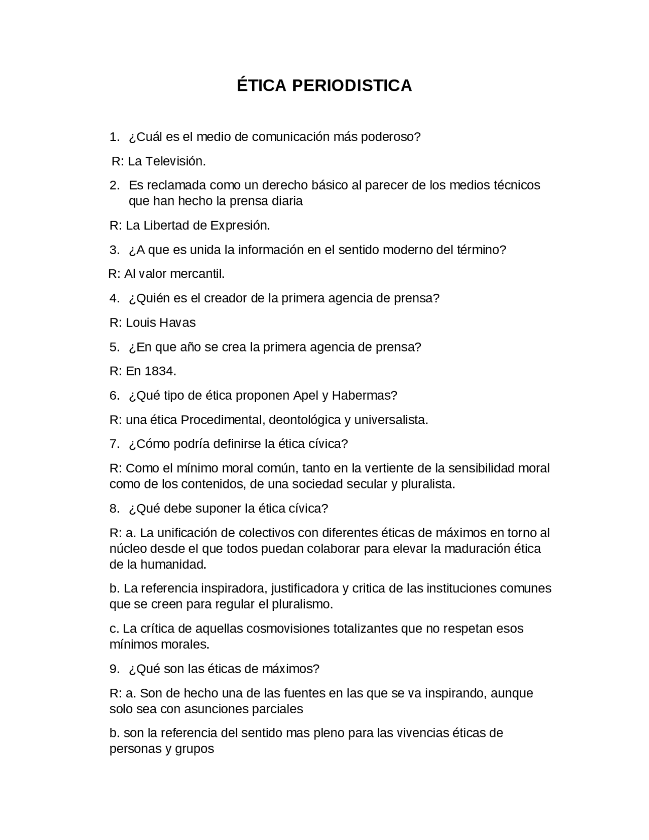 Guia sobre etica periodistica - Docsity