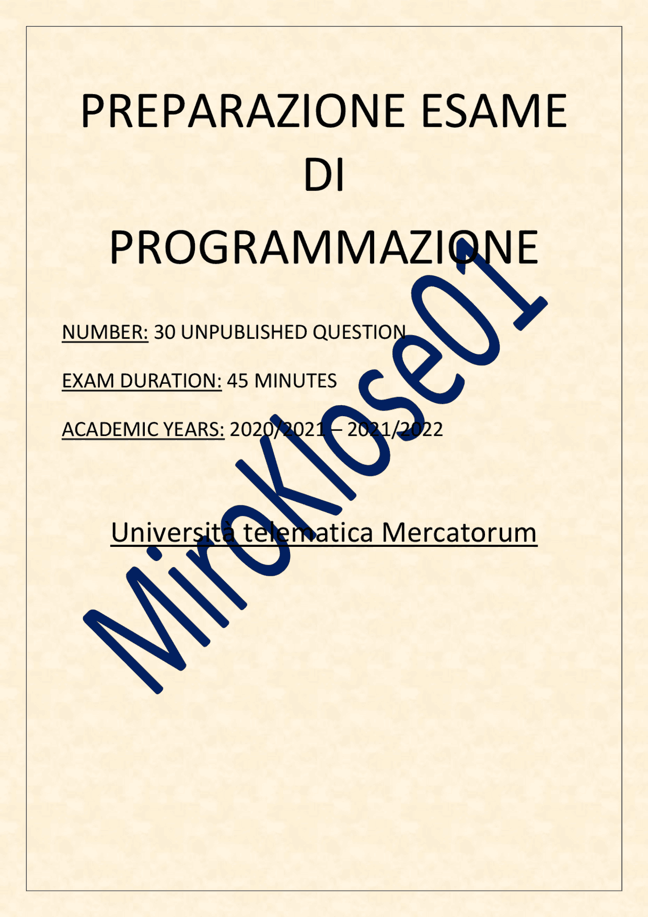 Preparazione Esame Di Programmazione Esame Con Inedite Docsity