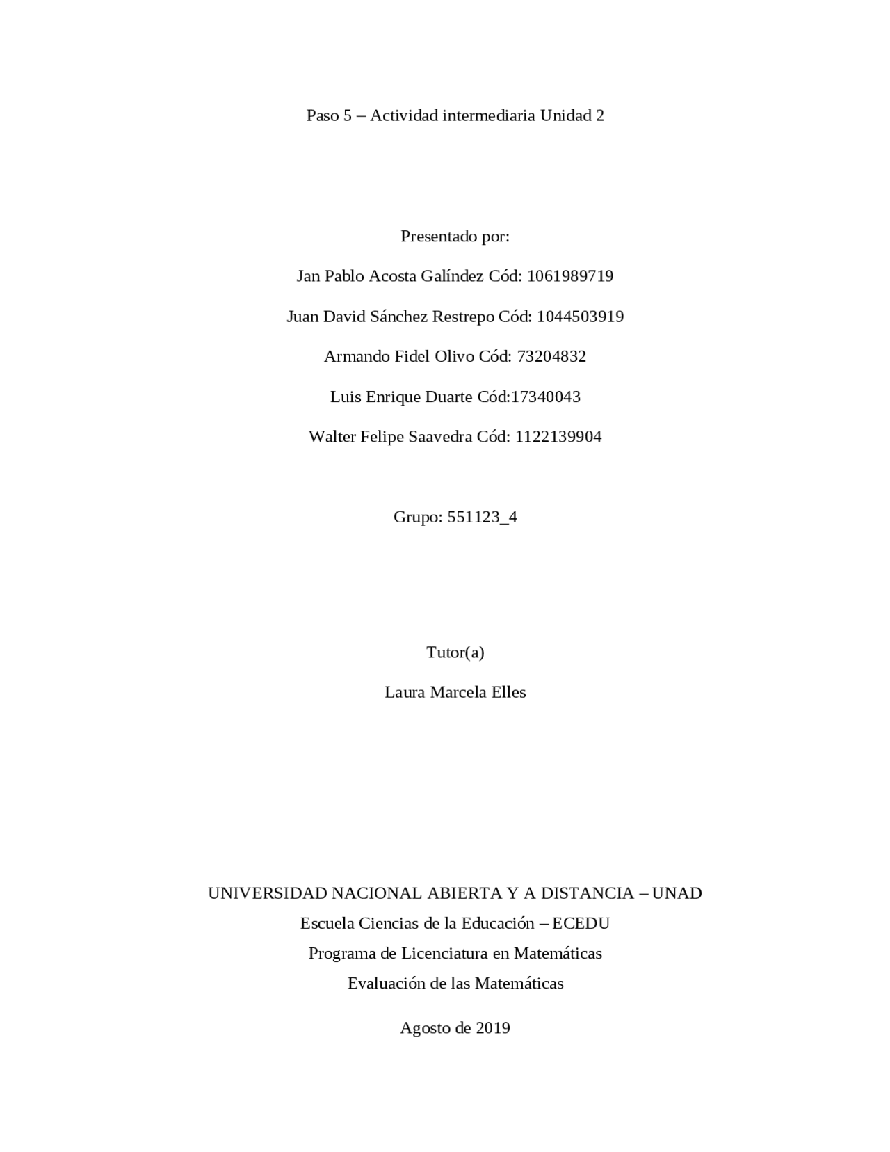 Evaluacion De Las Matematicas Ejercicios De Matemáticas Docsity