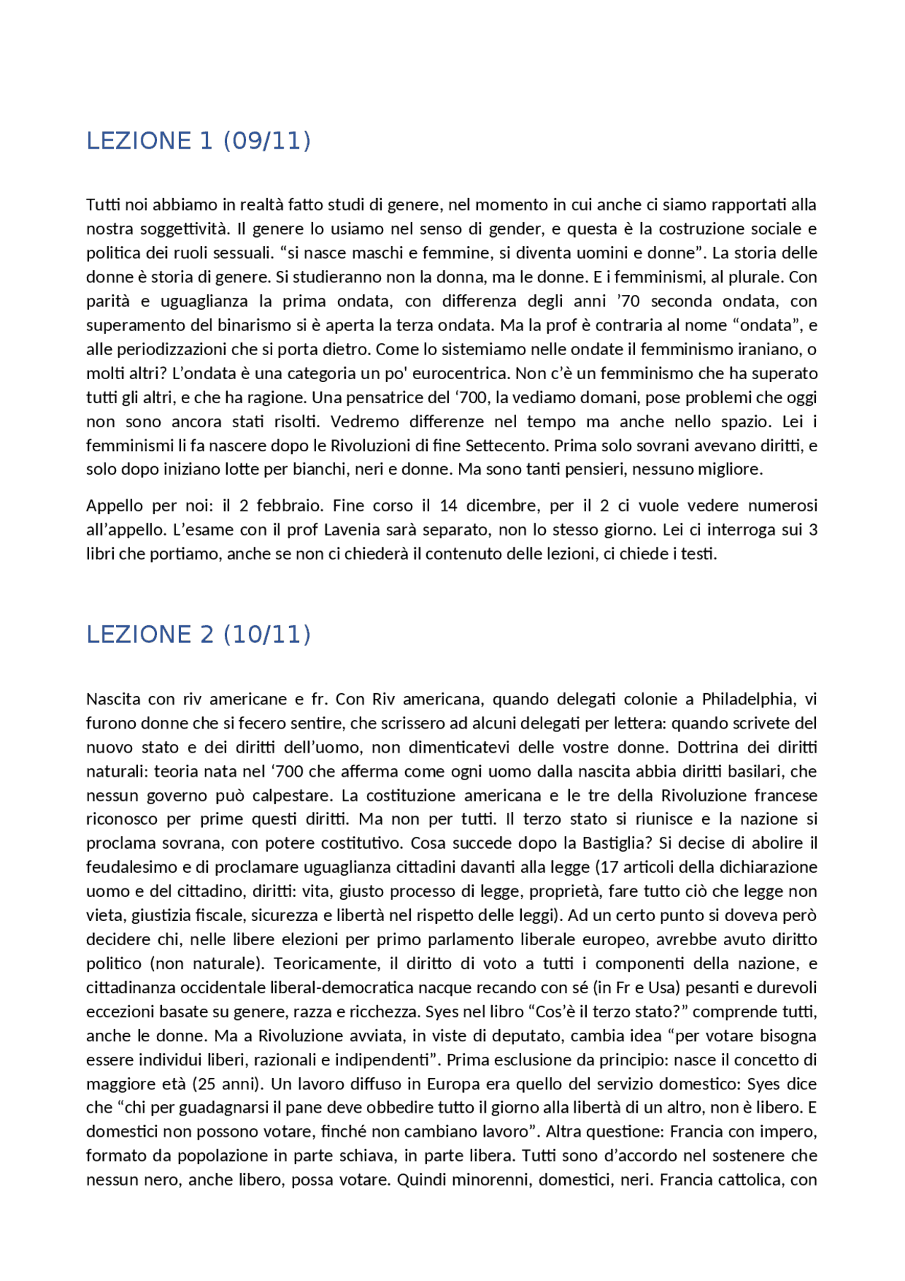 Appunti Storia Delle Donne E Dellidentità Di Genere Docsity