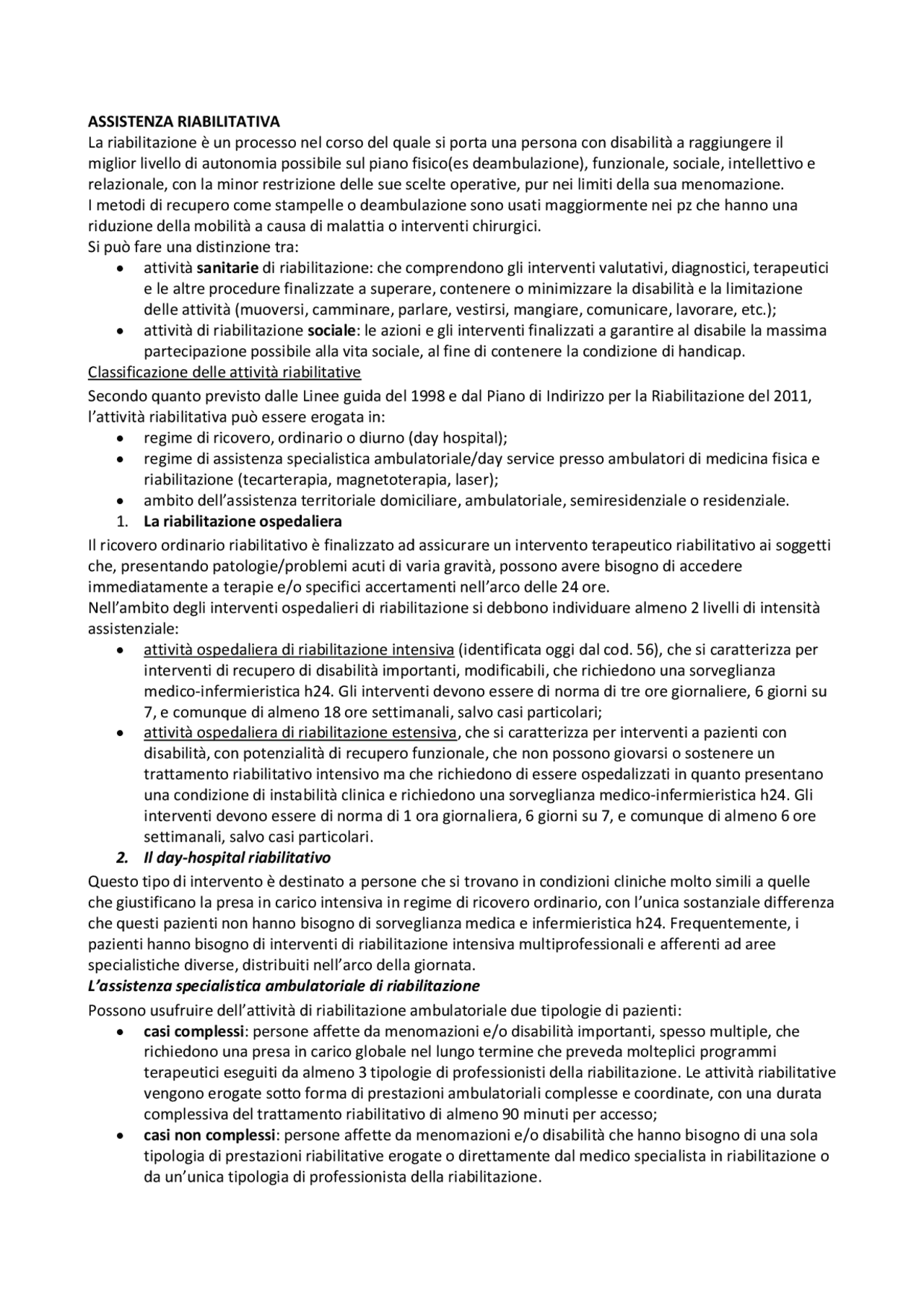 Assistenza Infermieristica Sintesi Del Corso Di Infermieristica Docsity
