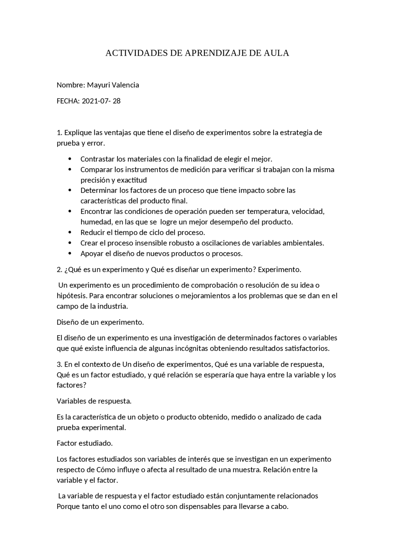 Diseño Experimental Docsity
