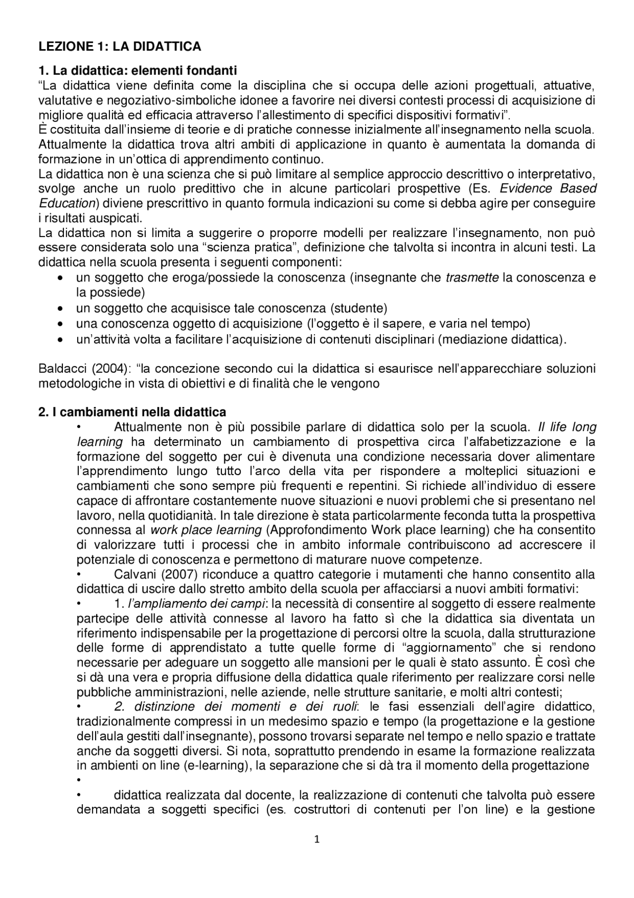 Lezione 1didattica Generale Docsity