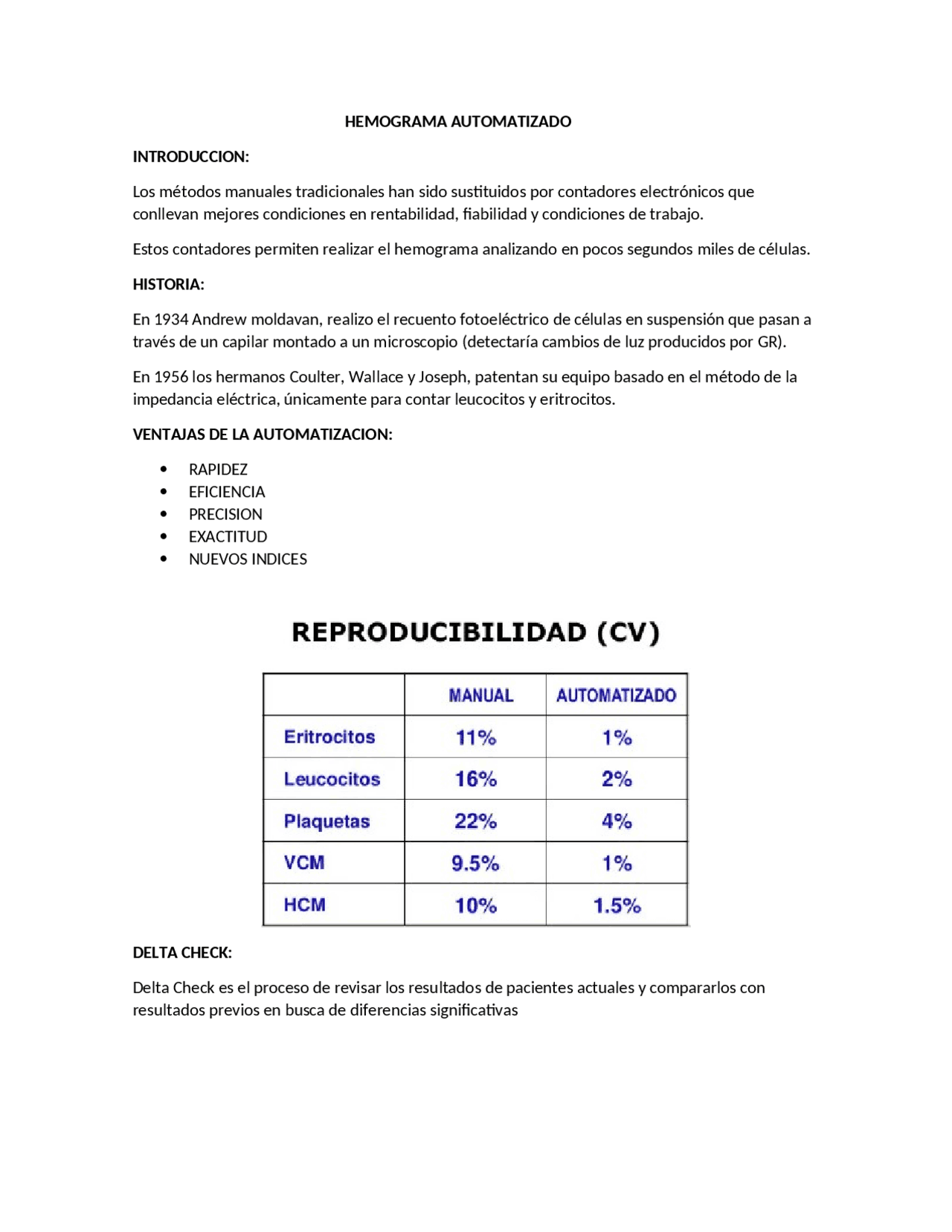 Hemograma Automatizado Resúmenes De Hematología Docsity