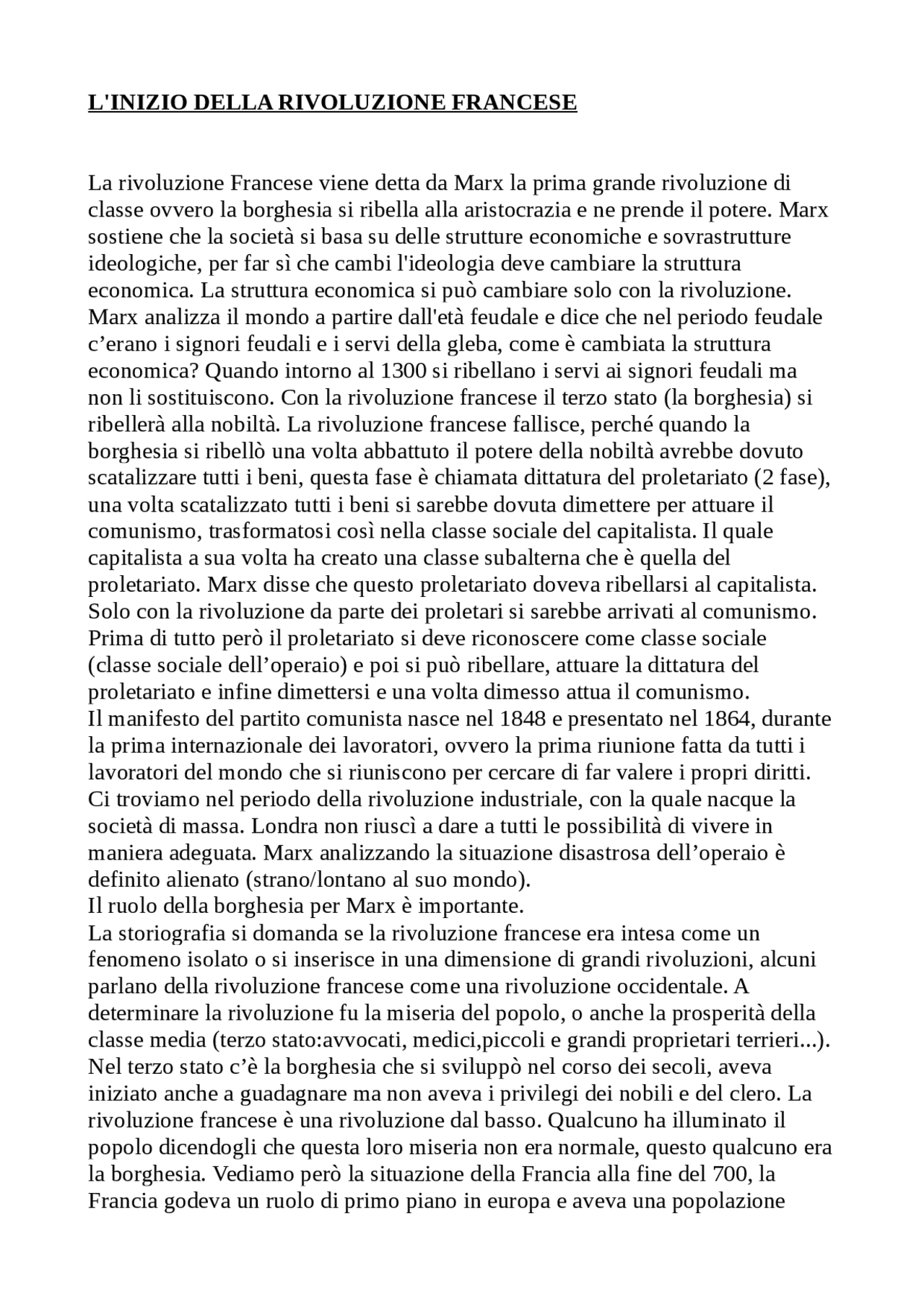 Introduzione Alla Rivoluzione Francese Appunti Di Storia Docsity