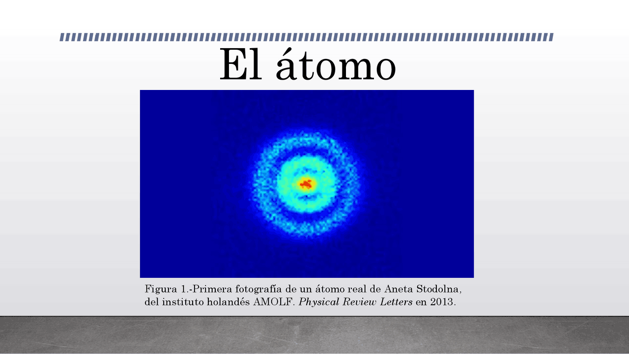 El átomo Figura 1.-Primera fotografía de un átomo real de AnetaStodolna ...