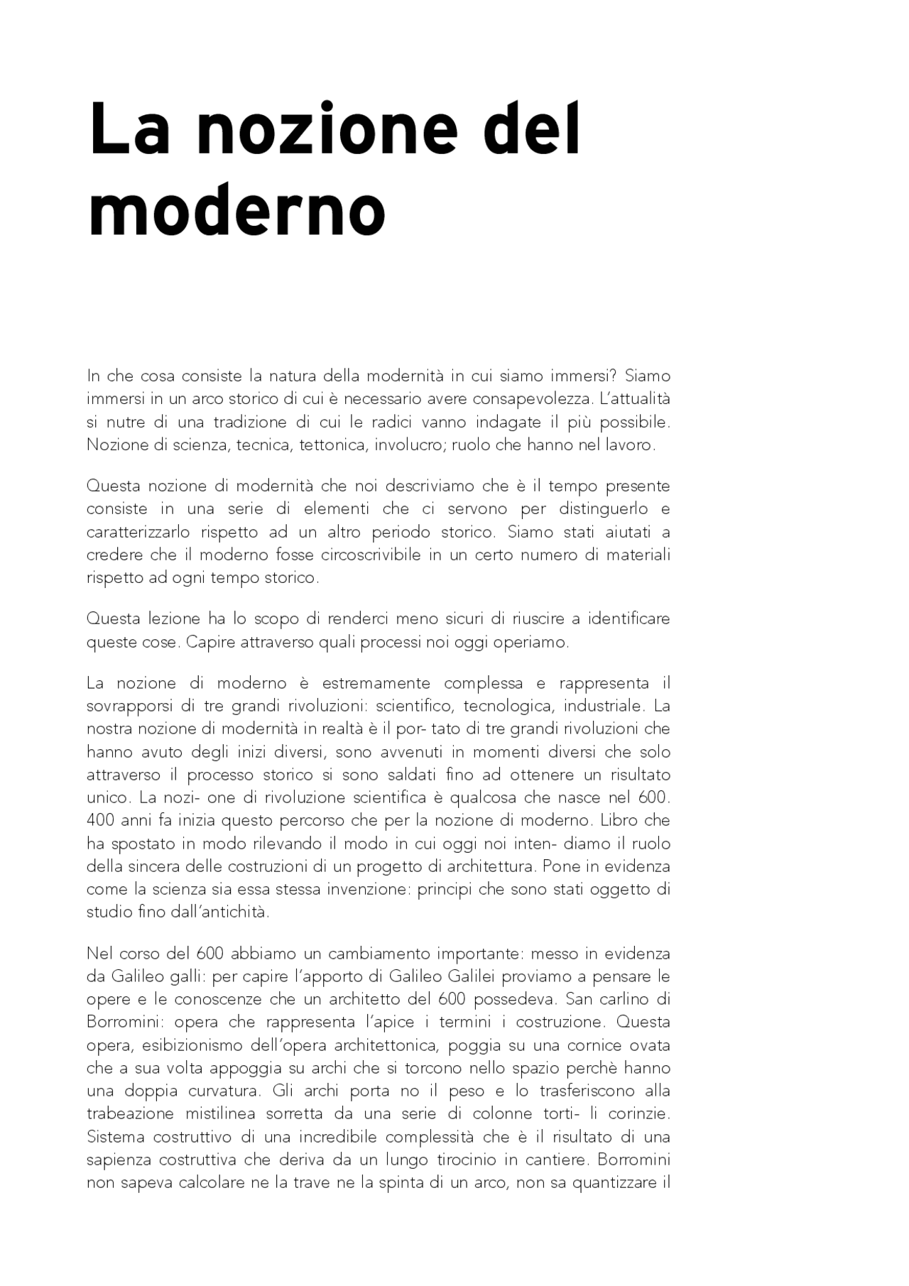 La nozione del moderno_parte I - Docsity