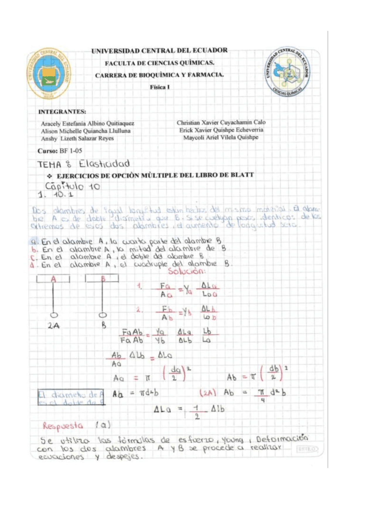 Ejercicios De Elasticidad Ejercicios De Física Docsity