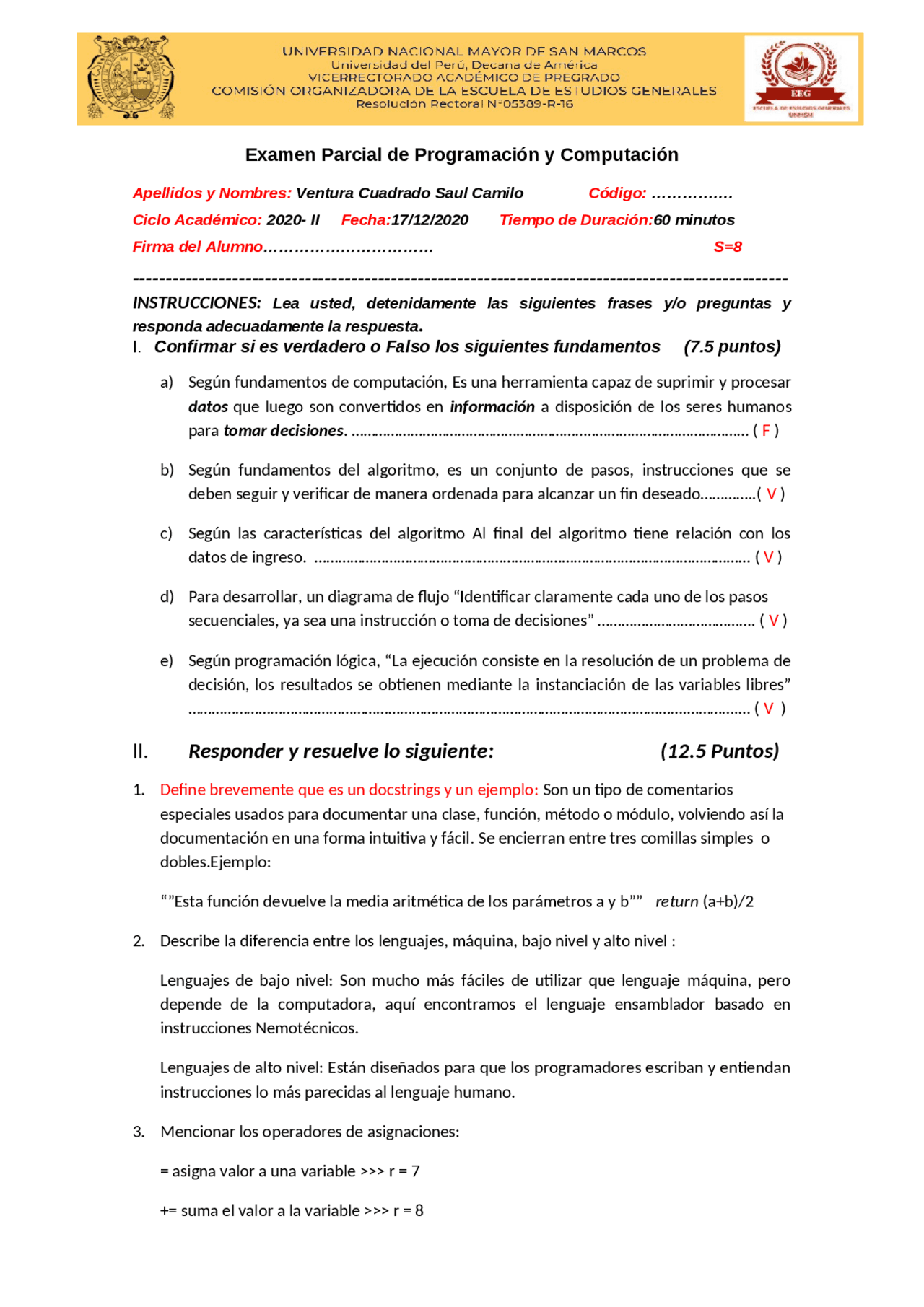 Examen Parcial Programacion Exámenes De Programación Informática