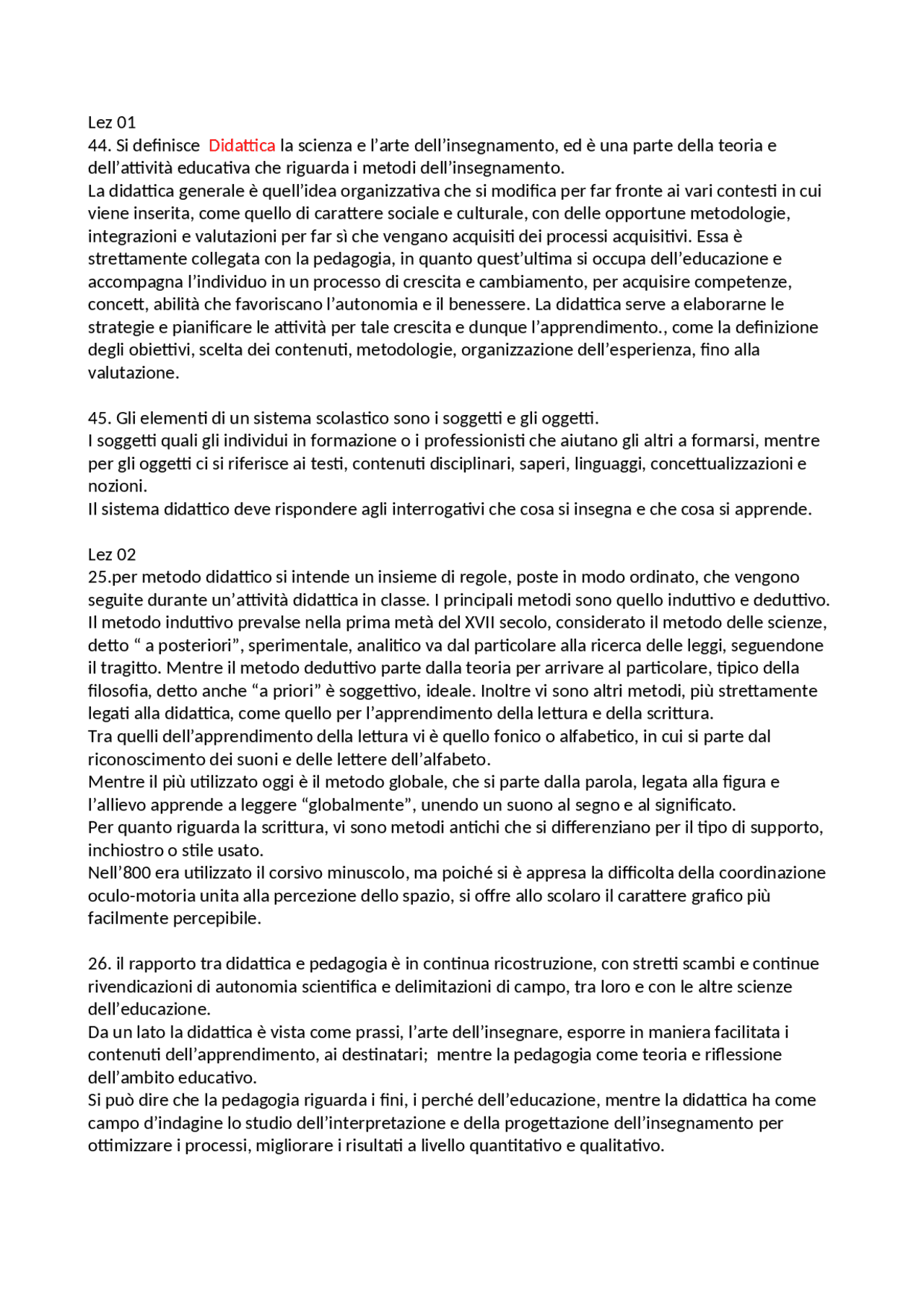 Prima Parte Risposte Aperte Didattica E Pedagogia Speciale Docsity