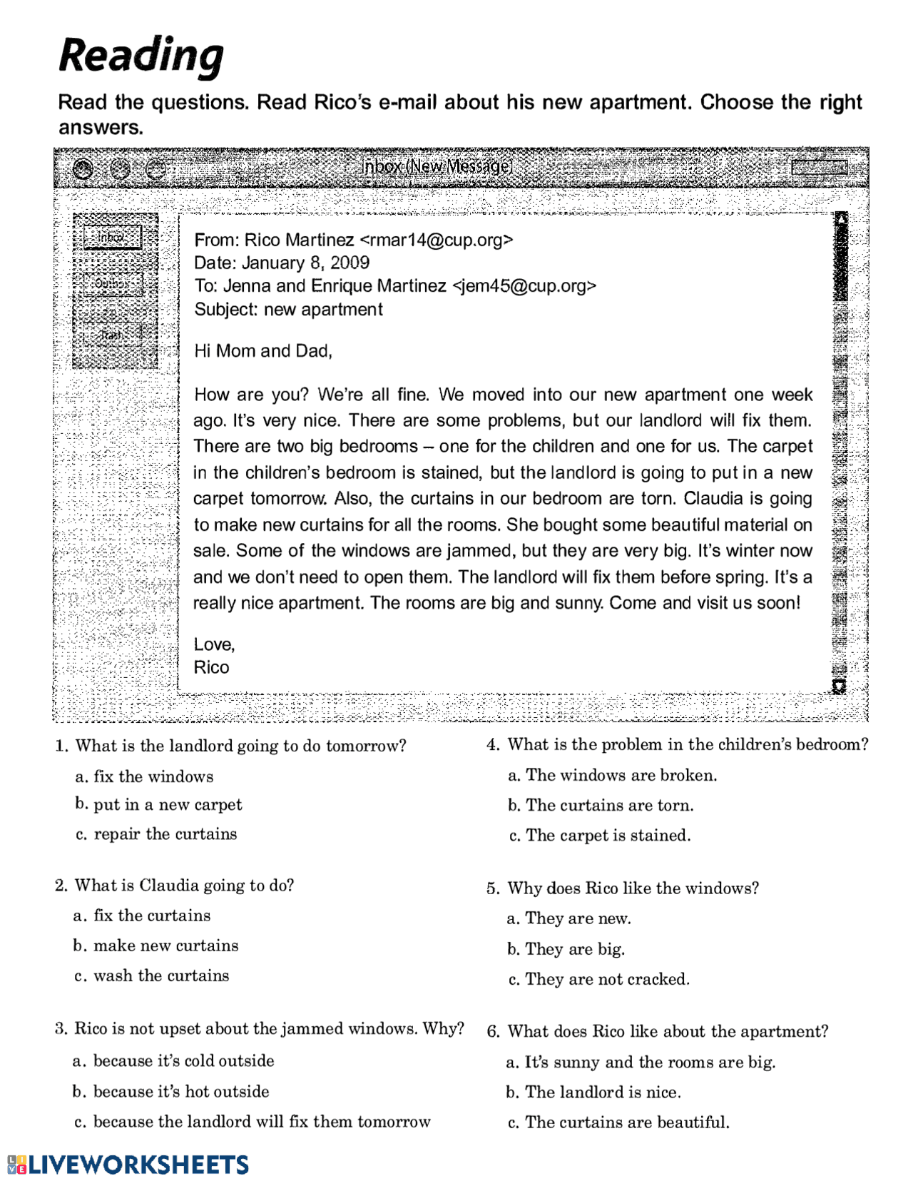 Reading Comprehension For Begginners Ejercicios De Inglés Docsity