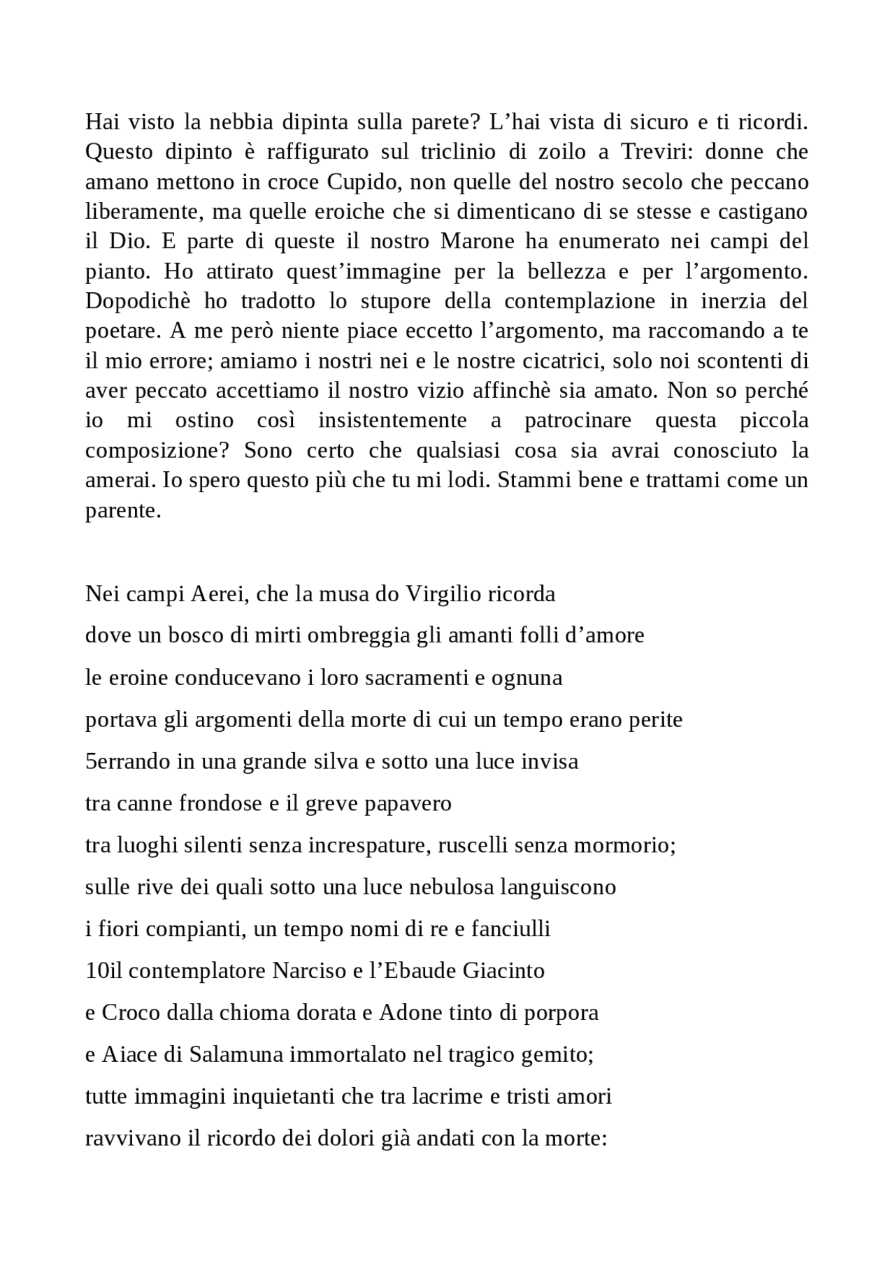Traduzione Latina Ausonio Docsity