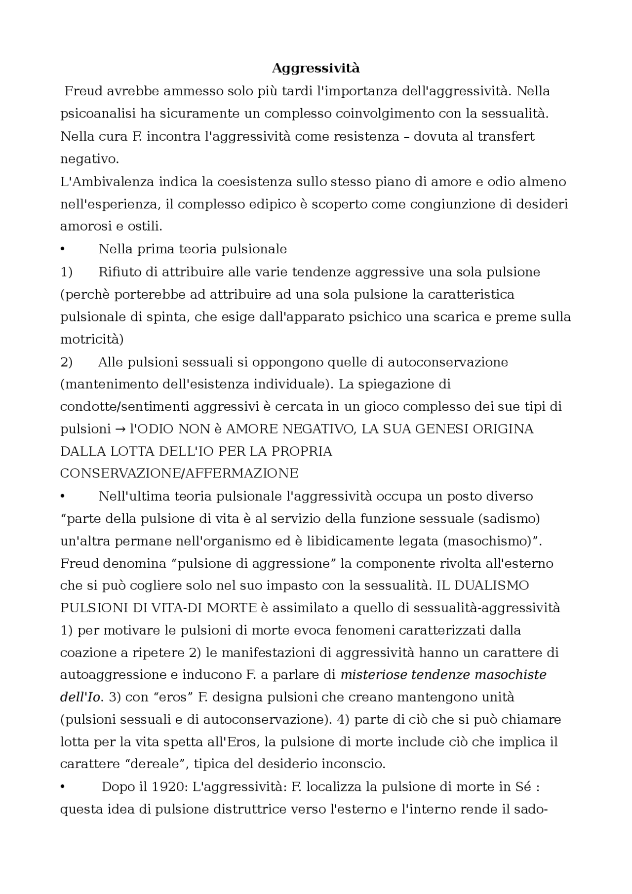 Appunti Di Psicologia Dinamica Docsity