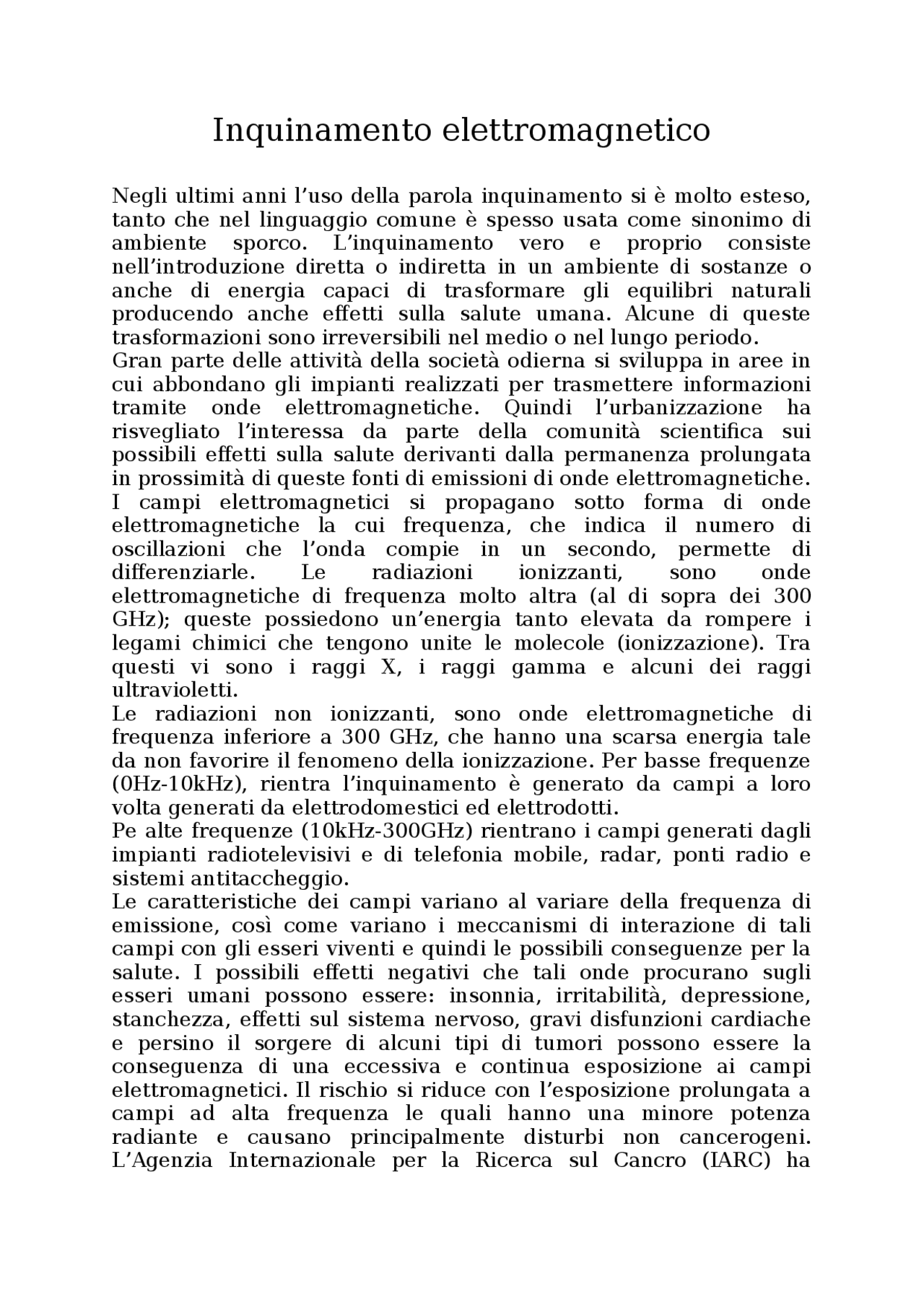 Linquinamento Elettromagnetico Appunti Di Fisica Docsity
