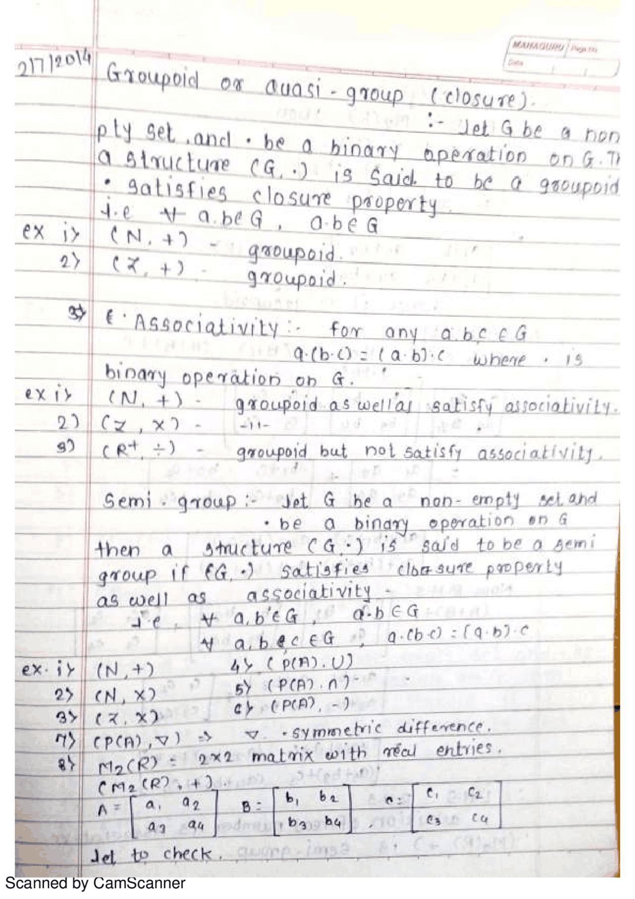 Group Theory Hand Written Pdf Notes Docsity