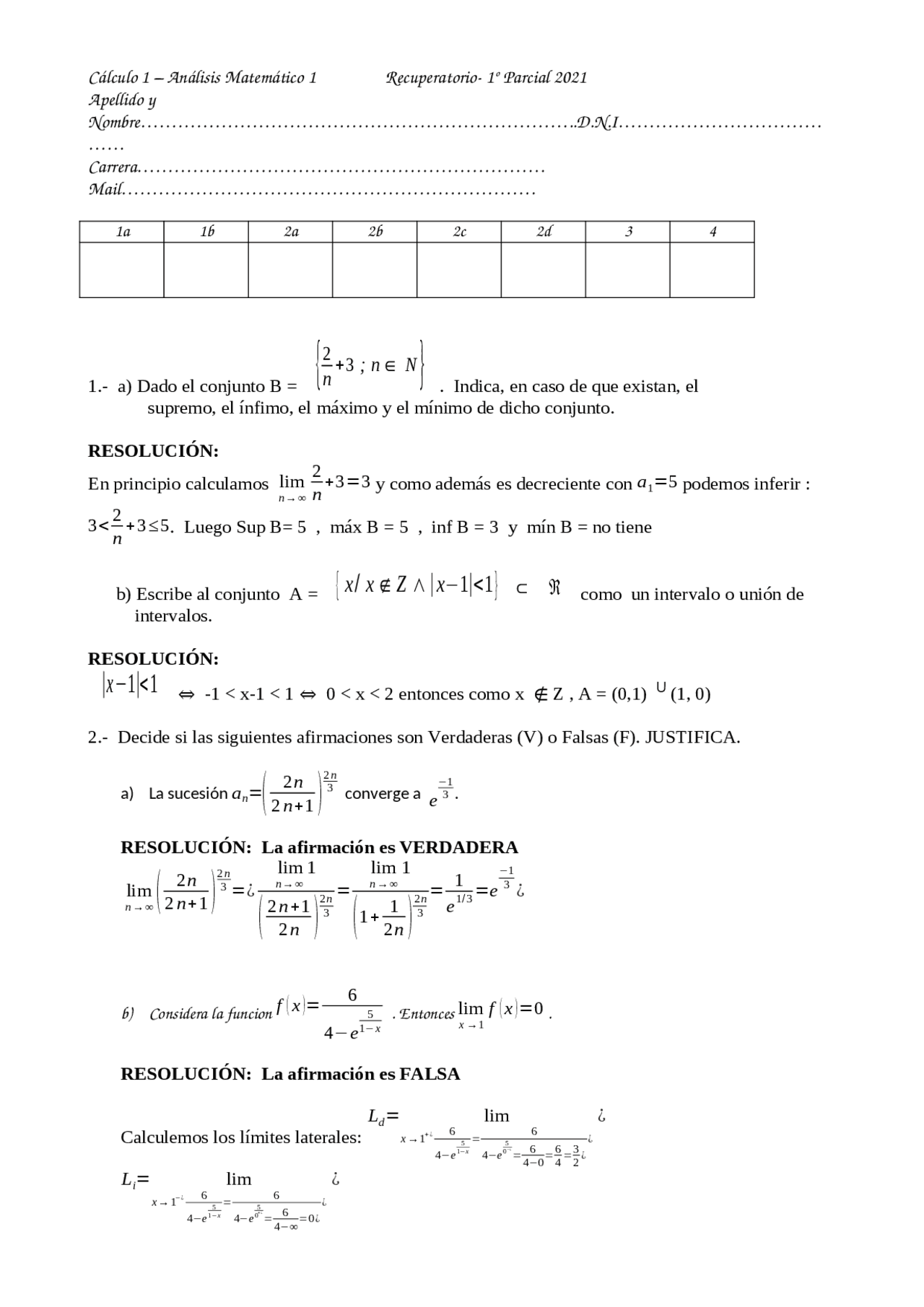 Resolucion De Recuperatorio Docsity