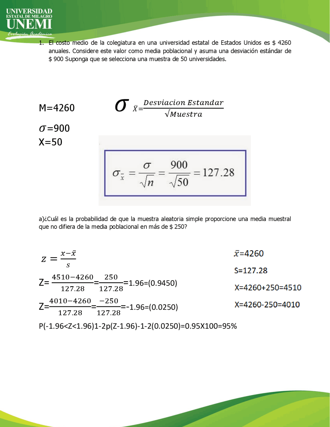 Ejercicio uno de tema en especifico - Docsity